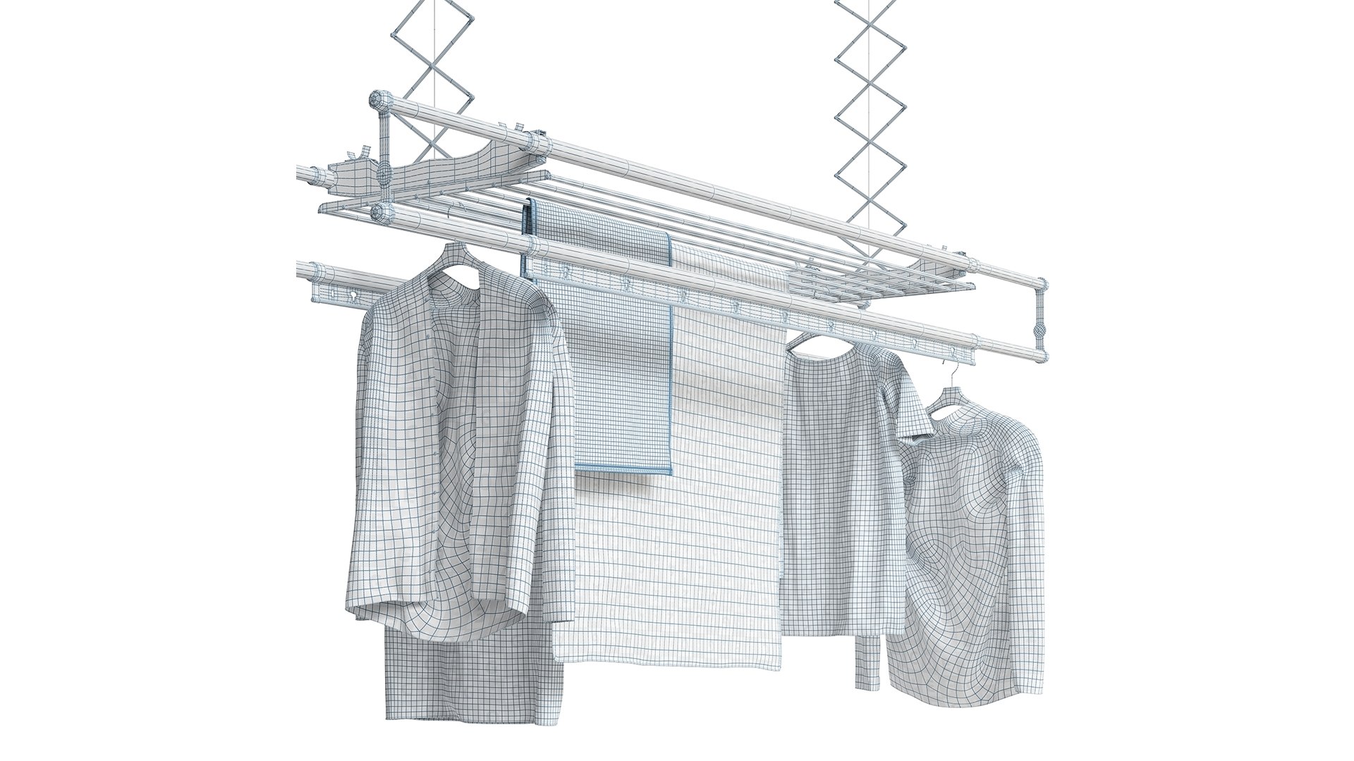 Foxydry Air Ceiling Drying Rack 3D Model - TurboSquid 2243545
