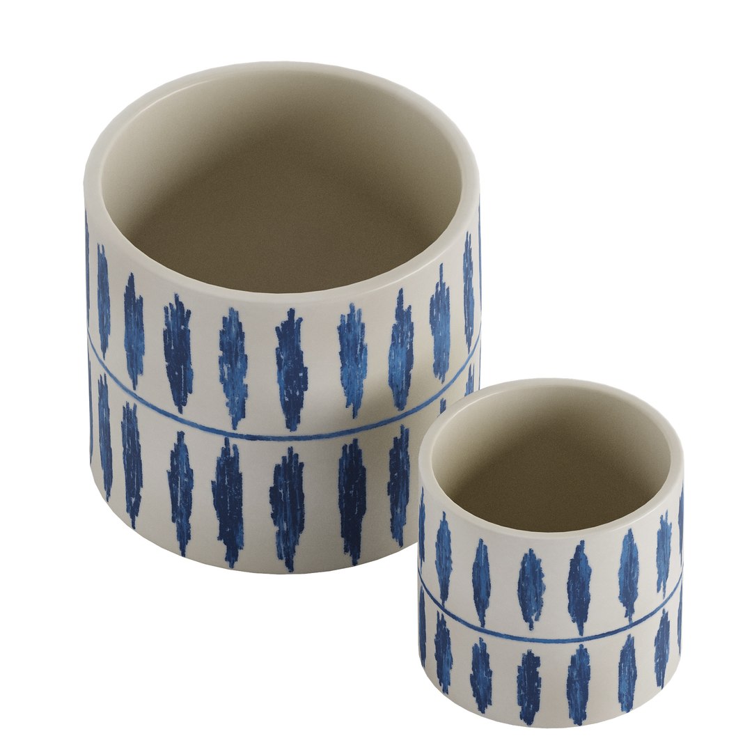 3D Blue And White Aztec Design Vase - TurboSquid 2288462