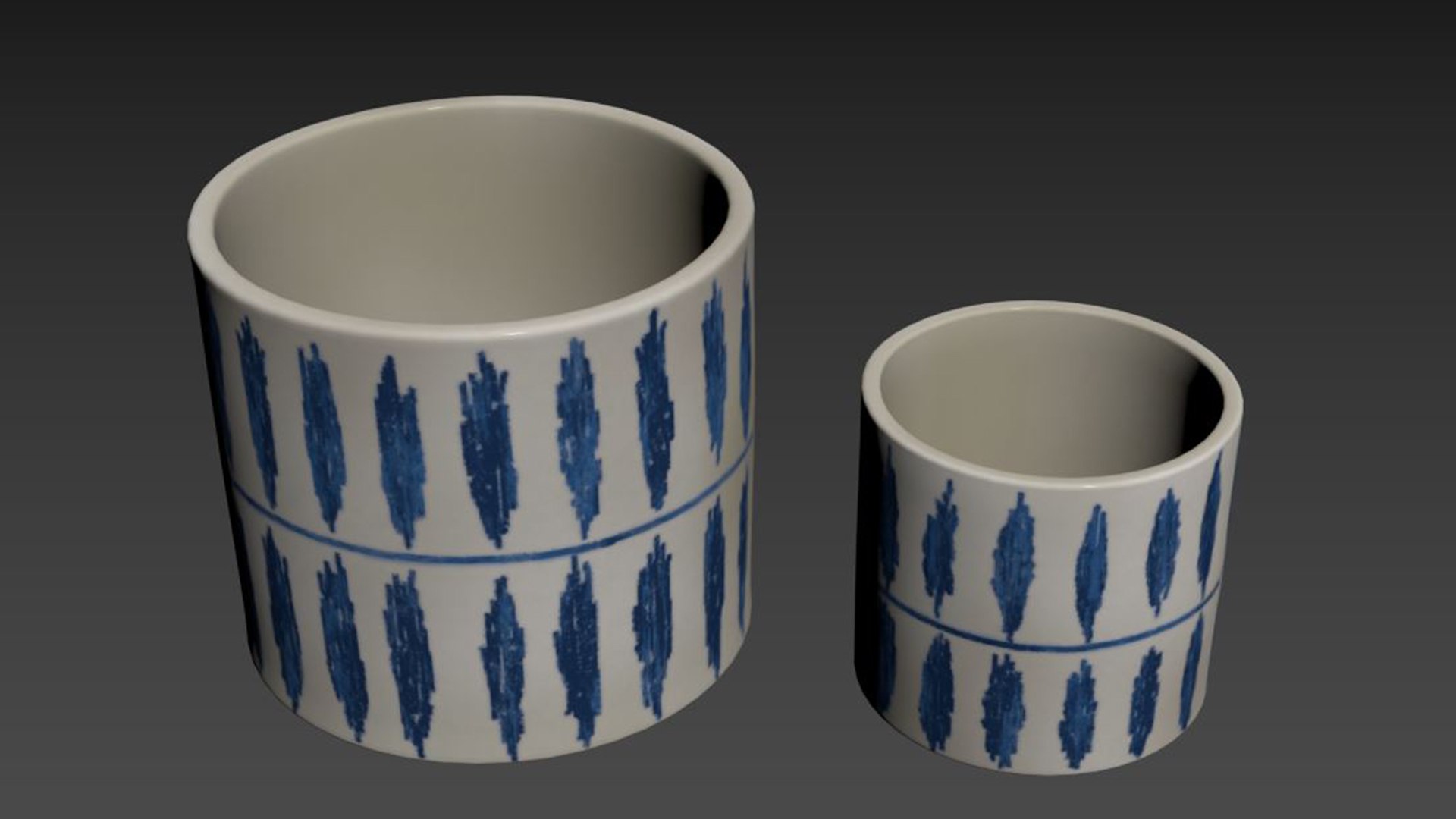 3D Blue And White Aztec Design Vase - TurboSquid 2288462