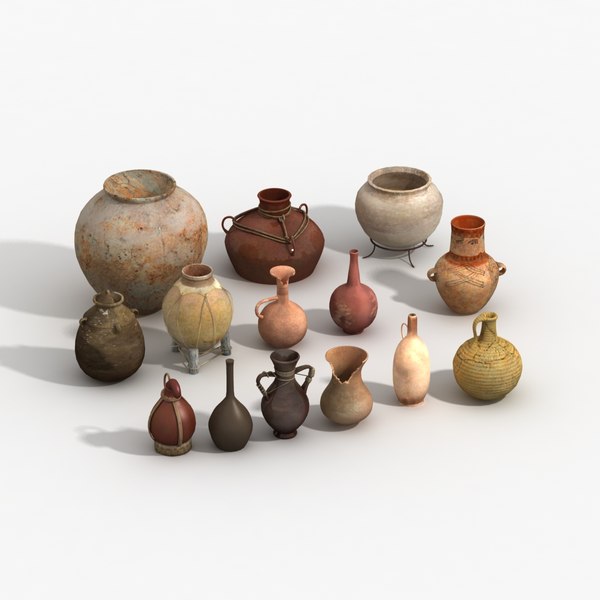 3d model metal pots
