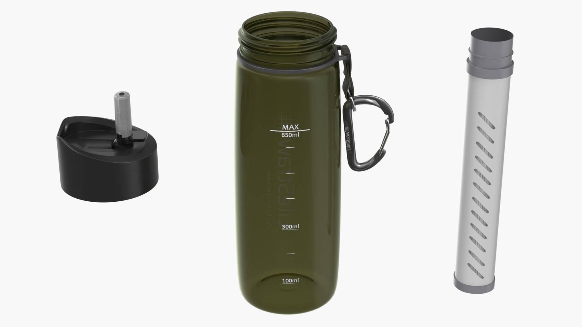 LifeStraw Go Water Filter Bottle With Integrated Filter Straw 3D Model ...