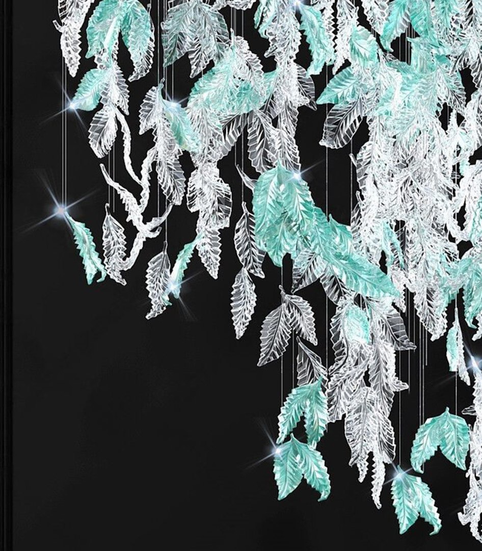 Modern leaf crystal chandelier model 3D model - TurboSquid 2062304