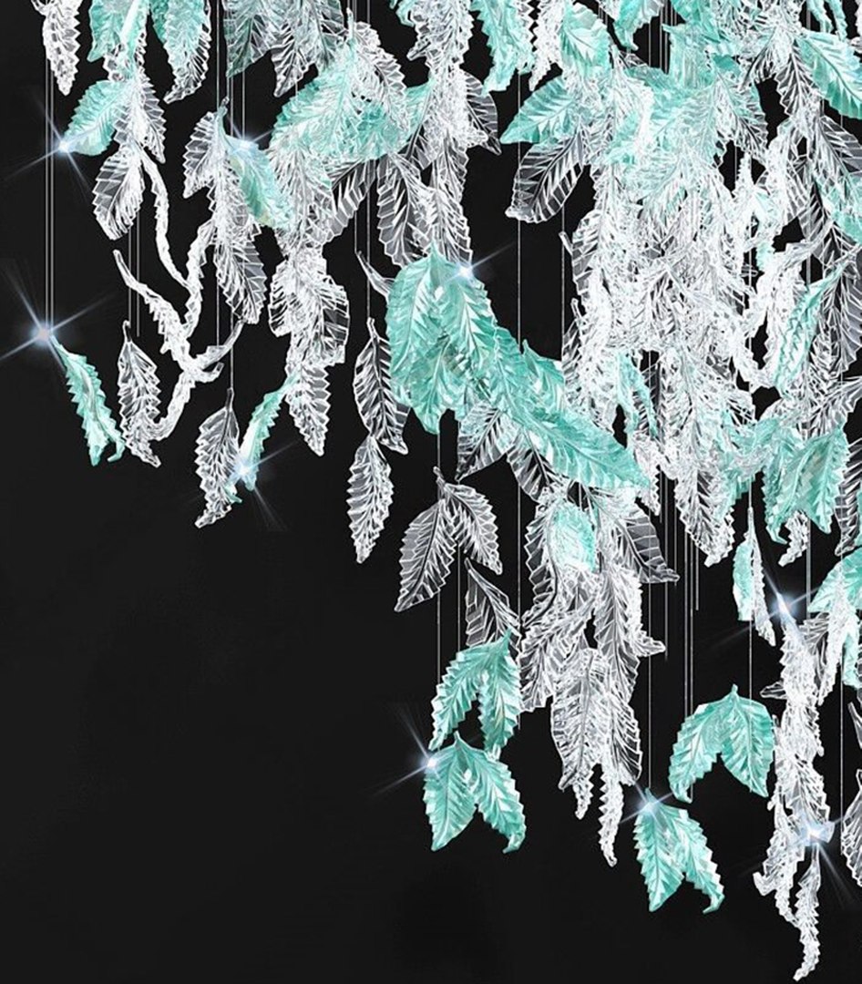 Modern leaf crystal chandelier 3D model - TurboSquid 2062304