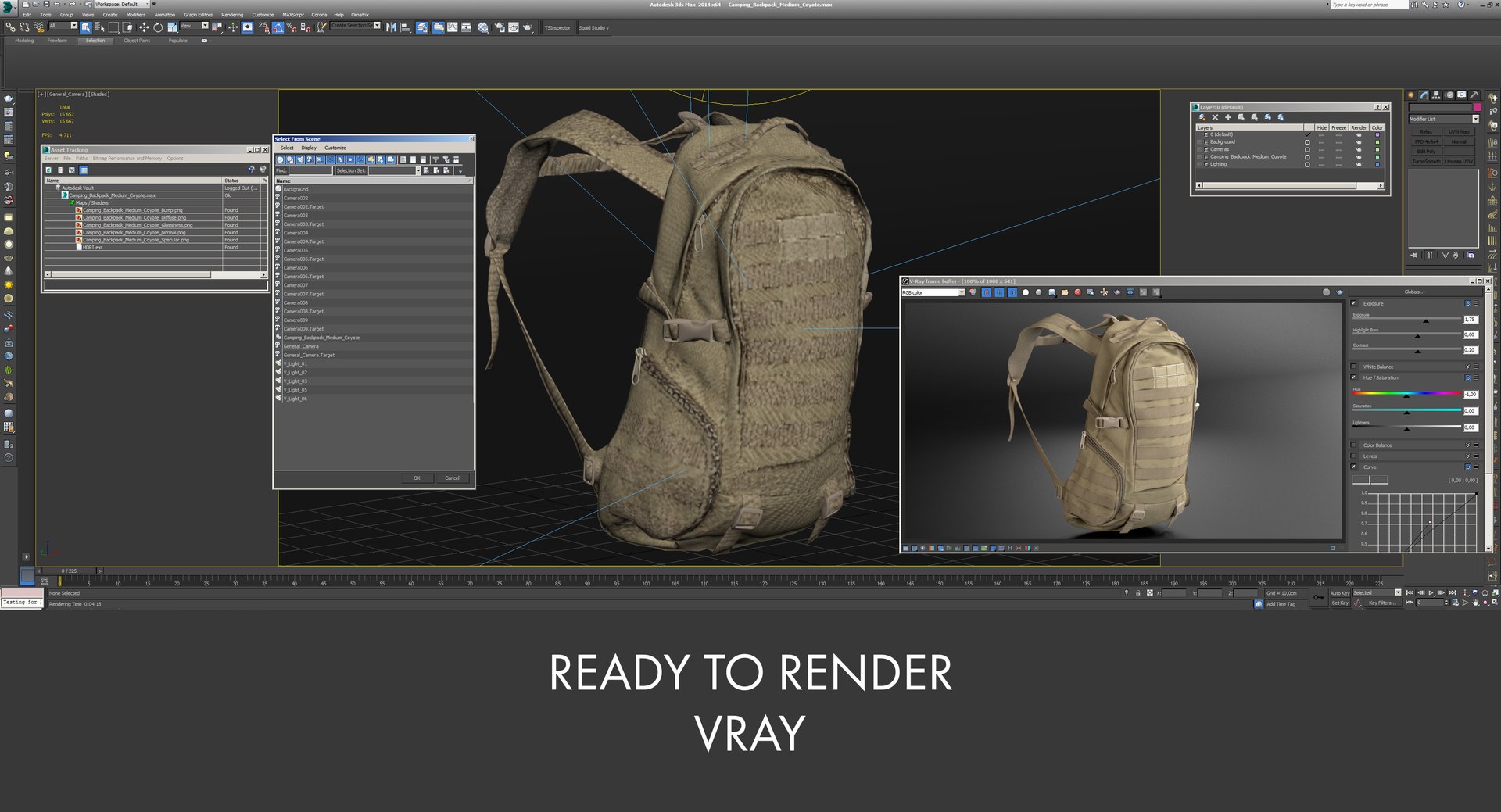 Realistic camping backpack medium model - TurboSquid 1449448