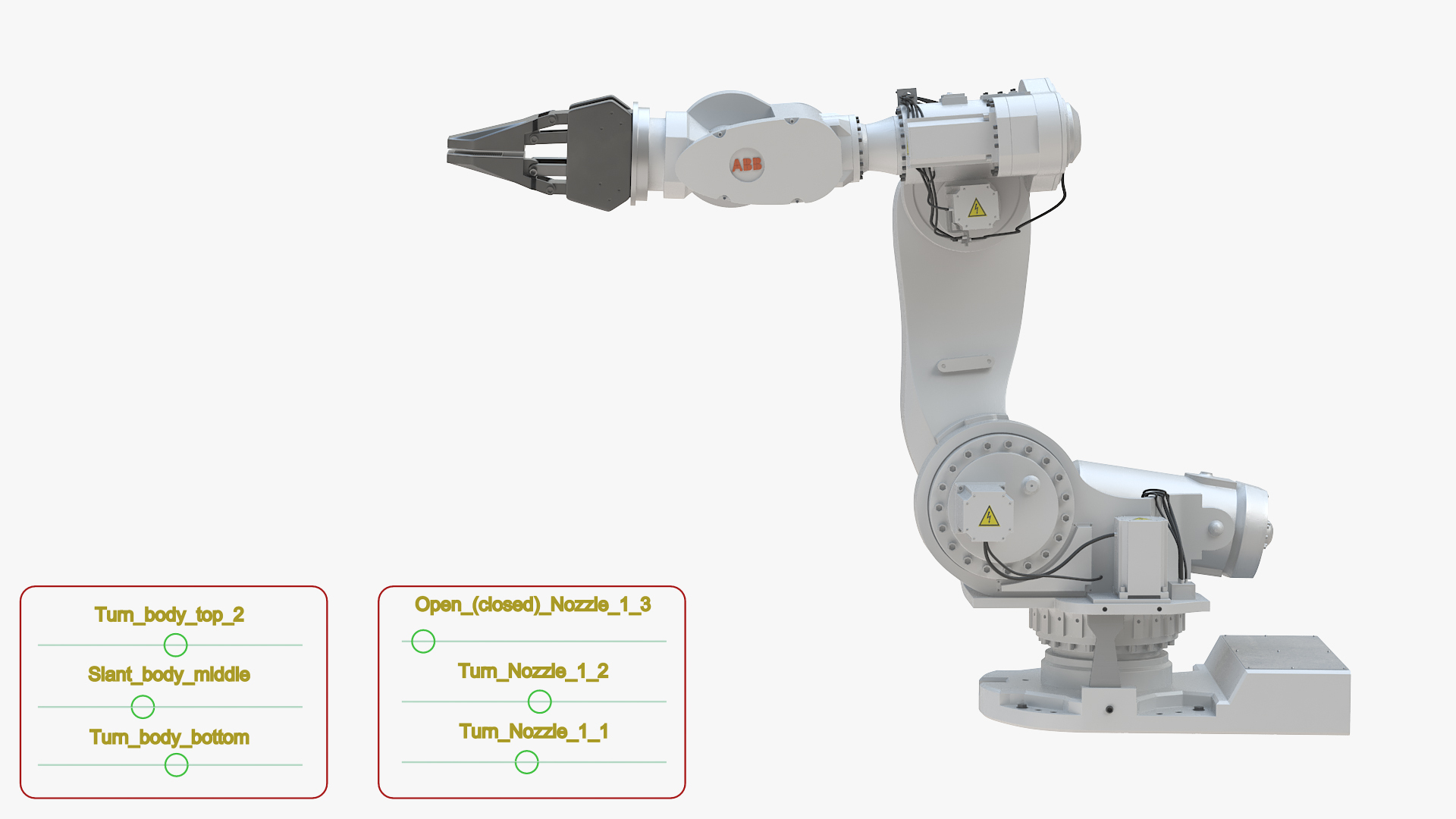 3D ABB 7600 Industrial Robot With Gripper White Rigged Model ...