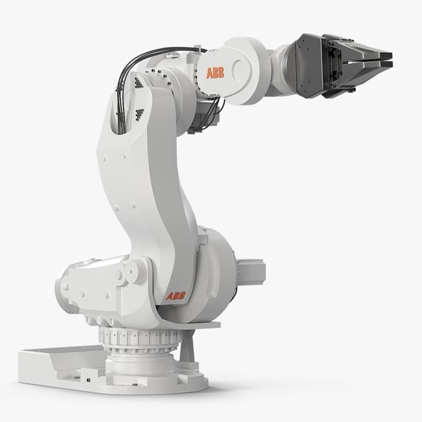 modelo 3d Robot industrial ABB 7600 con pinza de montaje blanco ...