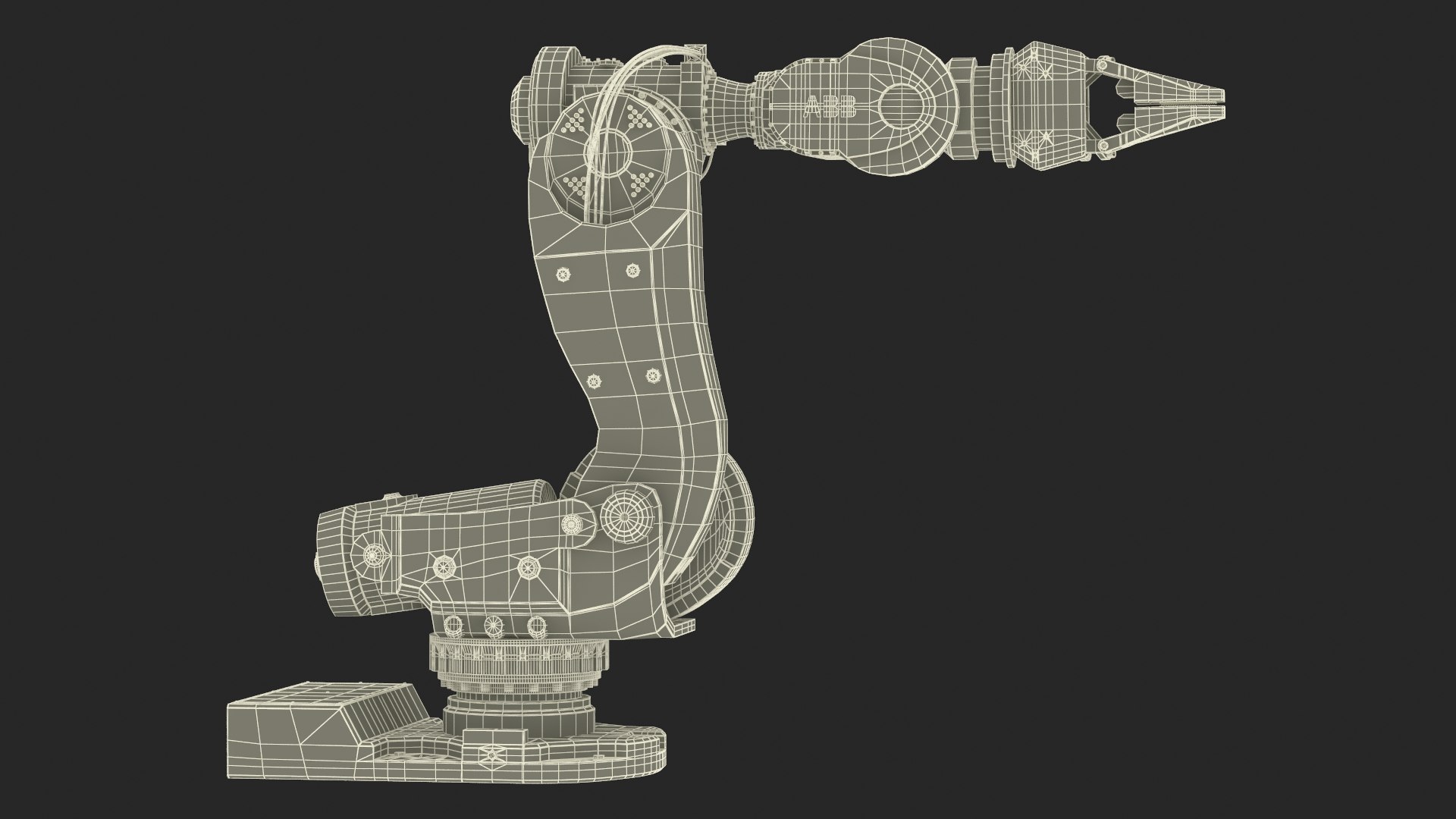 3D ABB 7600 Industrial Robot With Gripper White Rigged Model ...