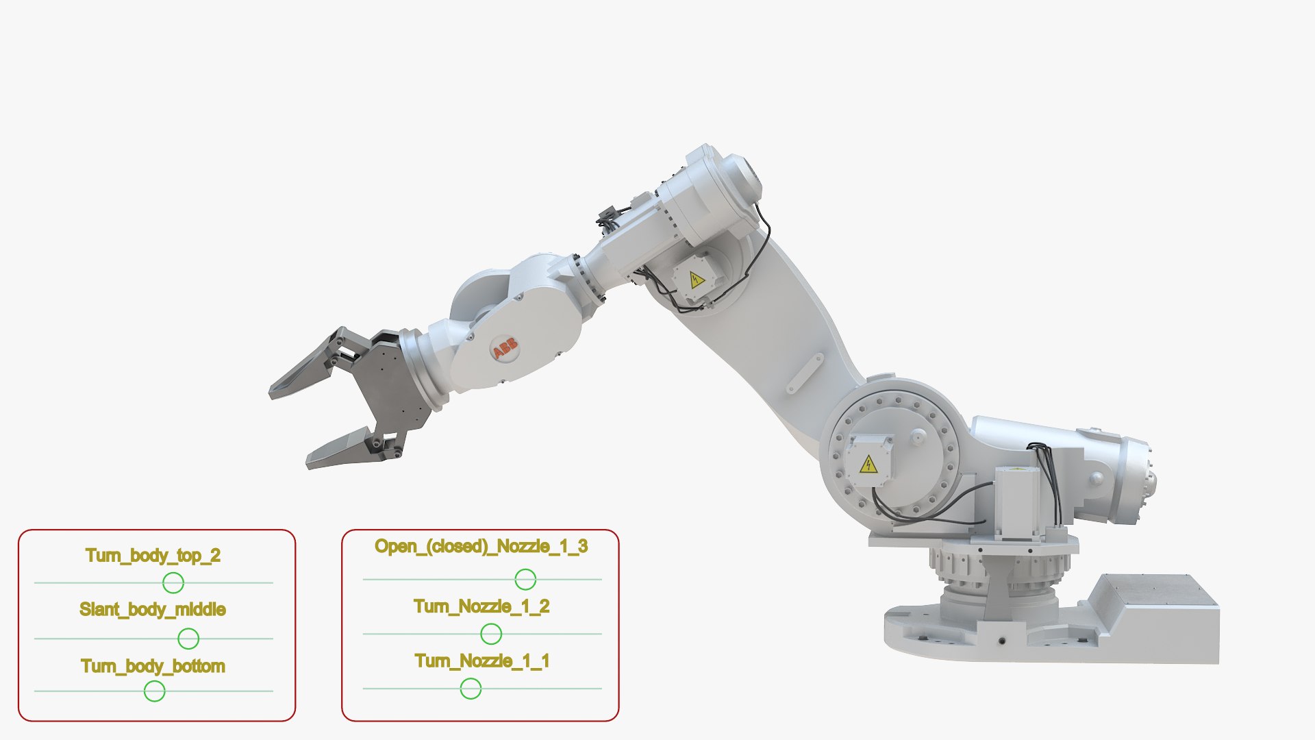 3D ABB 7600 Industrial Robot With Gripper White Rigged Model ...