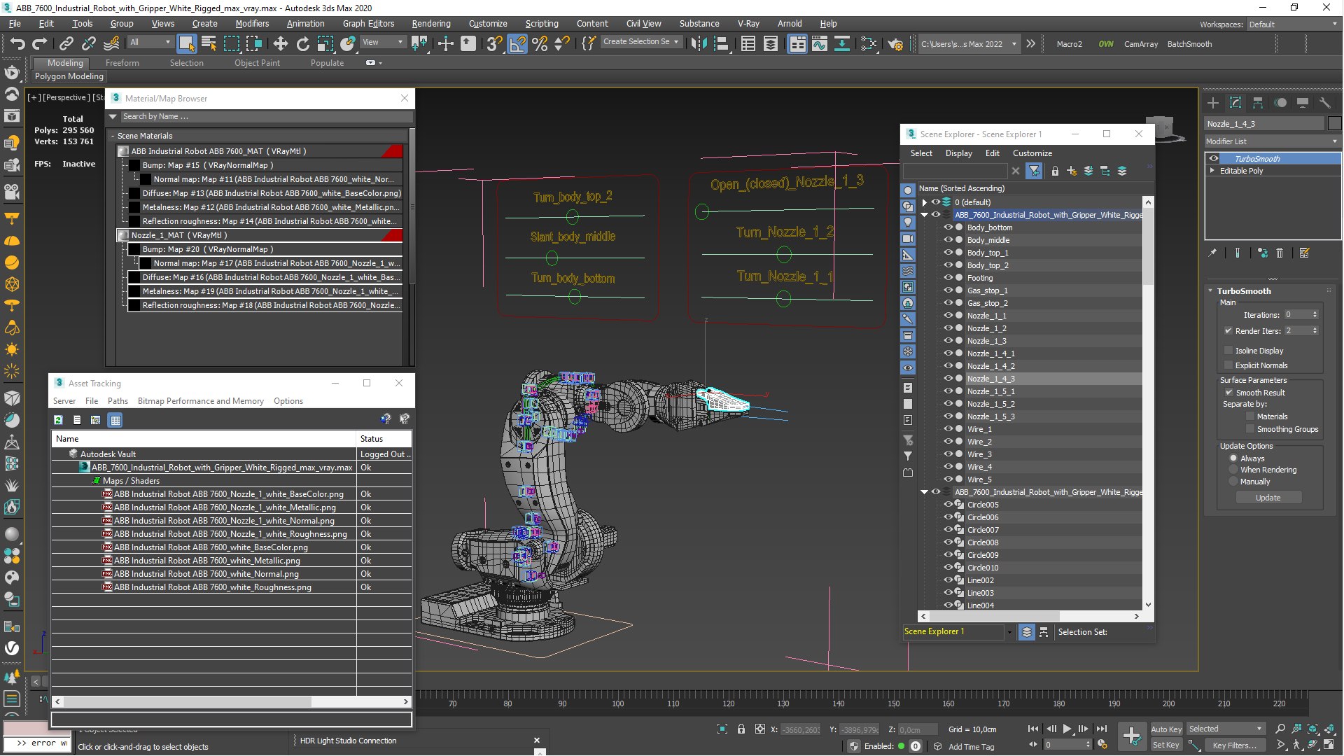 3D ABB 7600 Industrial Robot With Gripper White Rigged Model ...