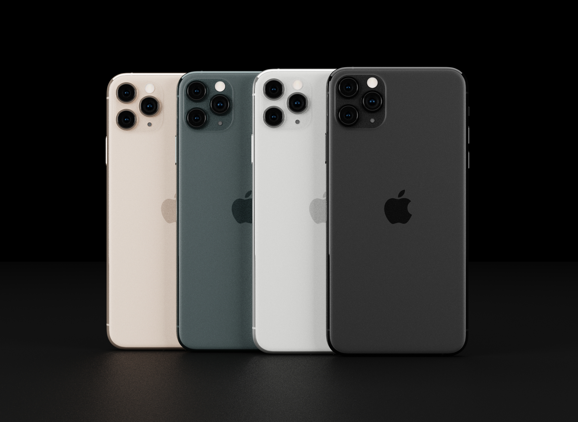 iPhone 11 e 11 Pro e Pro Max em todas as cores oficiais Modelo 3D ...