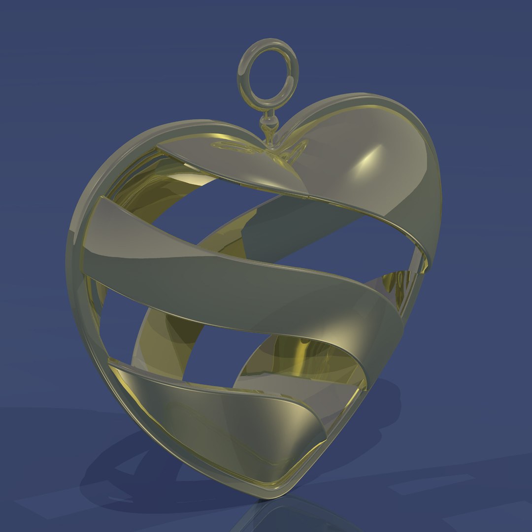 3d model day gold necklace