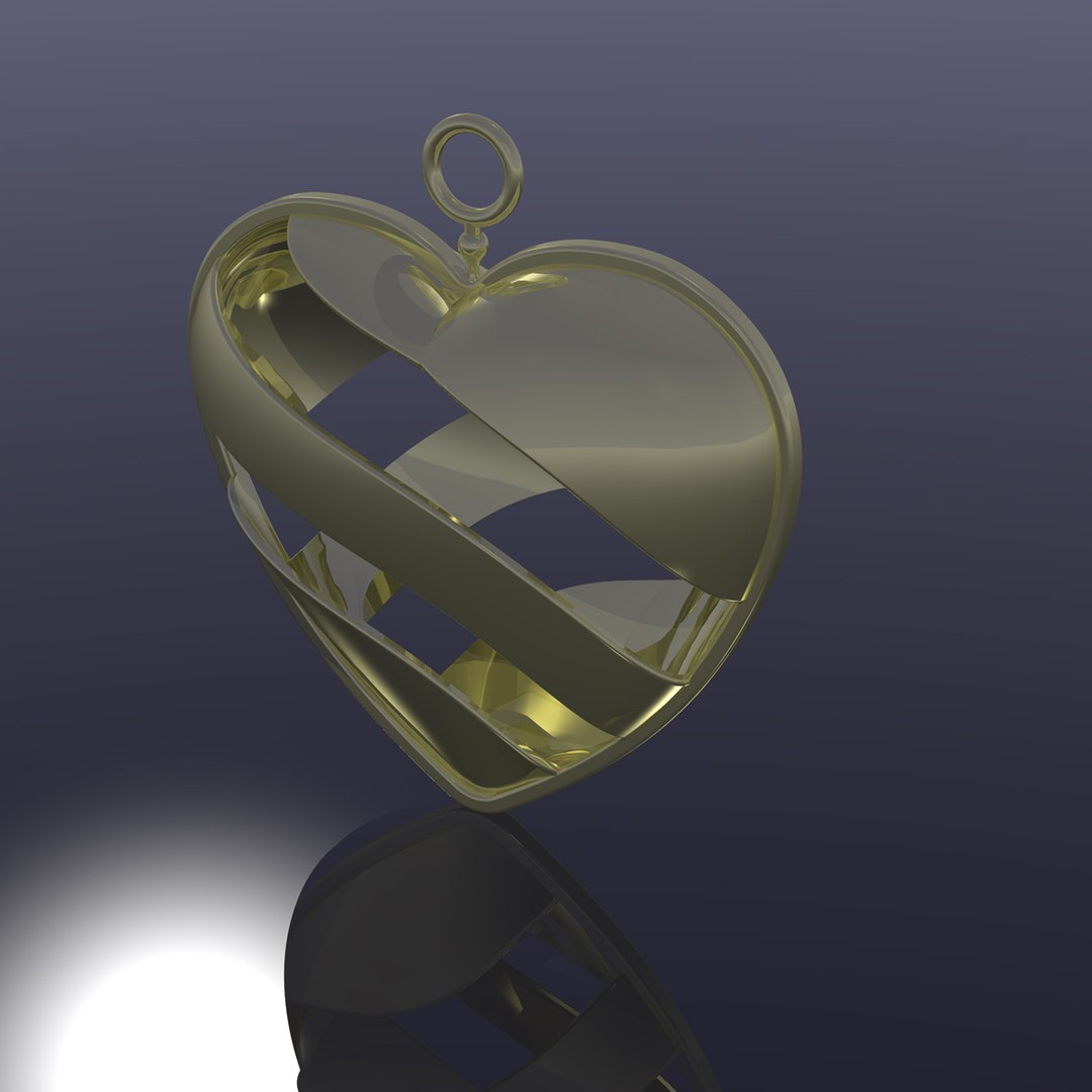 3d model day gold necklace