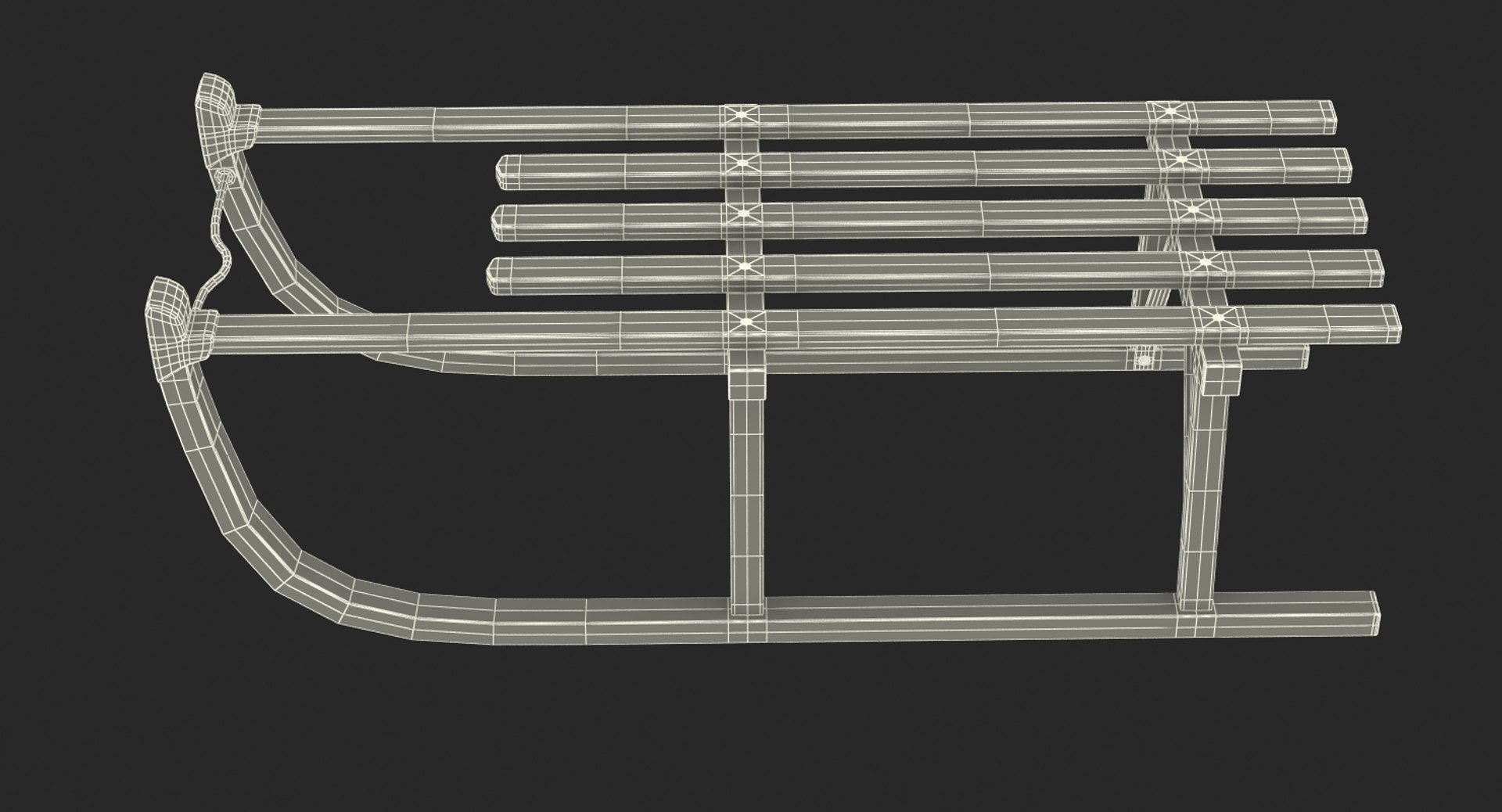 wooden sled 3d model