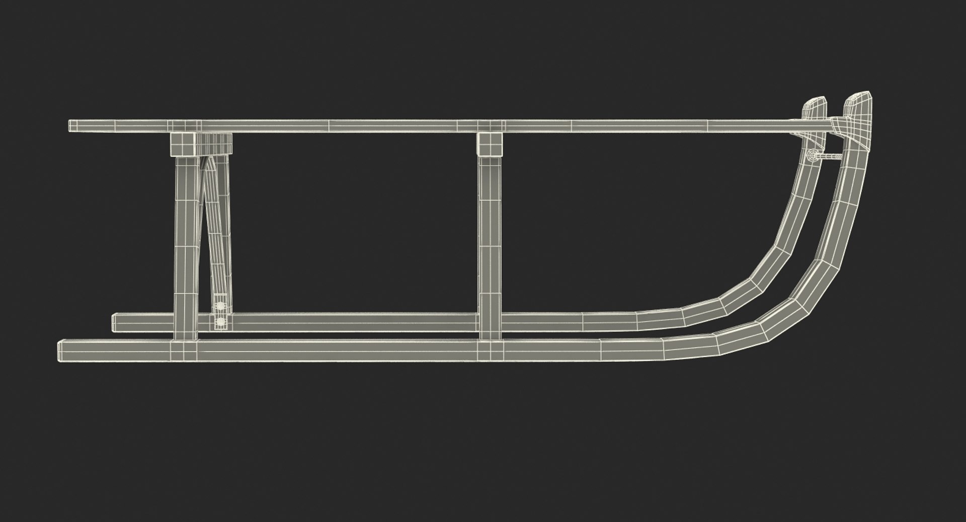 wooden sled 3d model