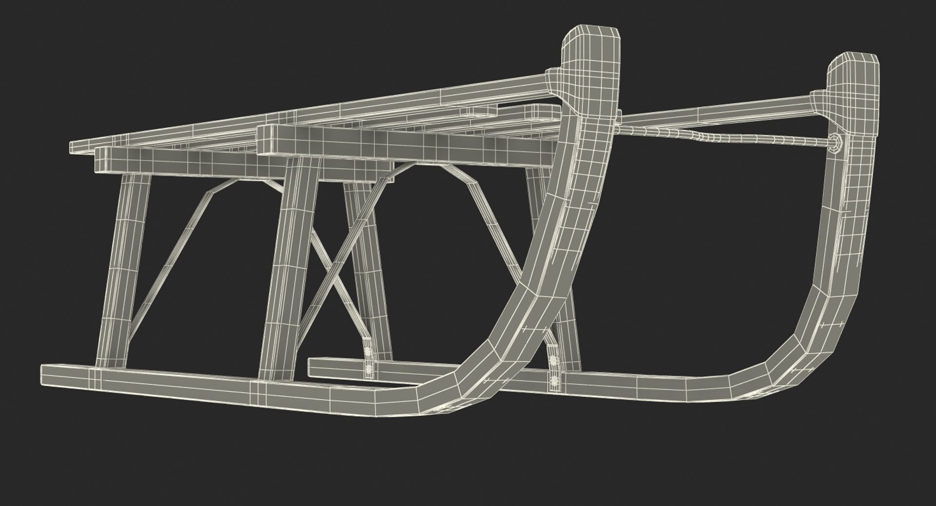 Wooden Sled 3d Model