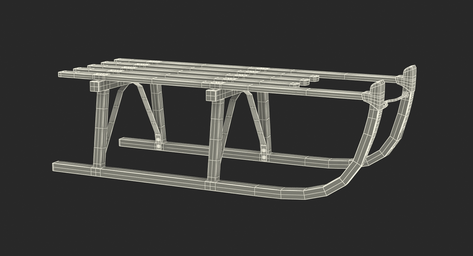 Wooden Sled 3d Model