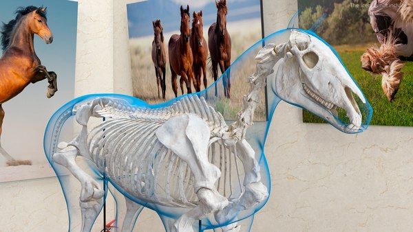modèle 3D de Anatomie du squelette de cheval adaptée à Maya ...