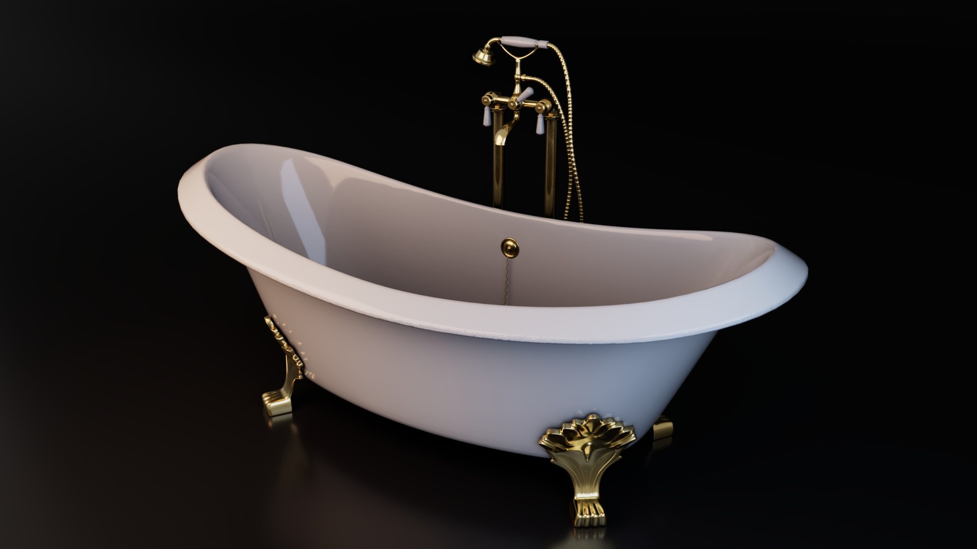 Vintage Bath Tub 3D Model - TurboSquid 2397840