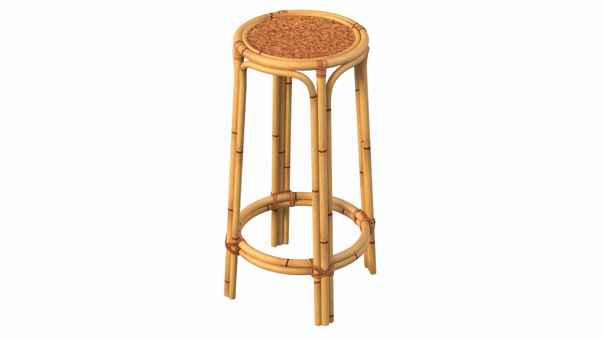 Bamboo Bar Stool Round High 3D Model - TurboSquid 1736980