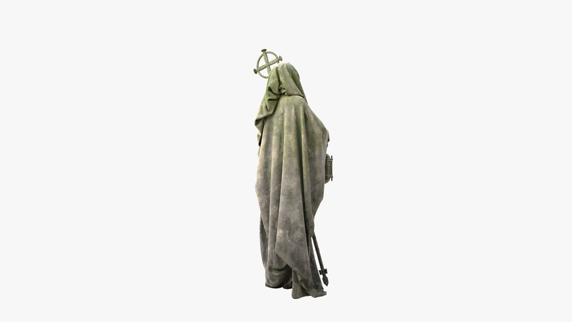3D Holy Priest Old Mossy Statue Model - TurboSquid 2177247