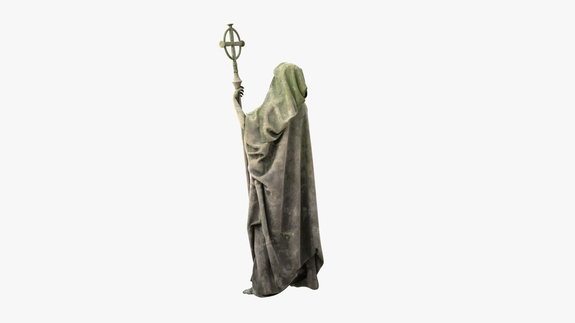 3D Holy Priest Old Mossy Statue Model - TurboSquid 2177247