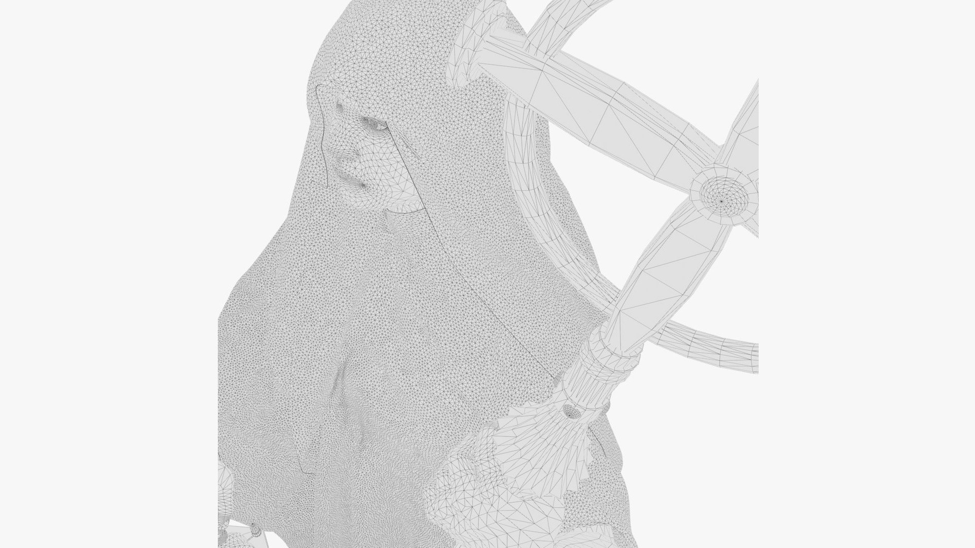 3D Holy Priest Old Mossy Statue Model - TurboSquid 2177247