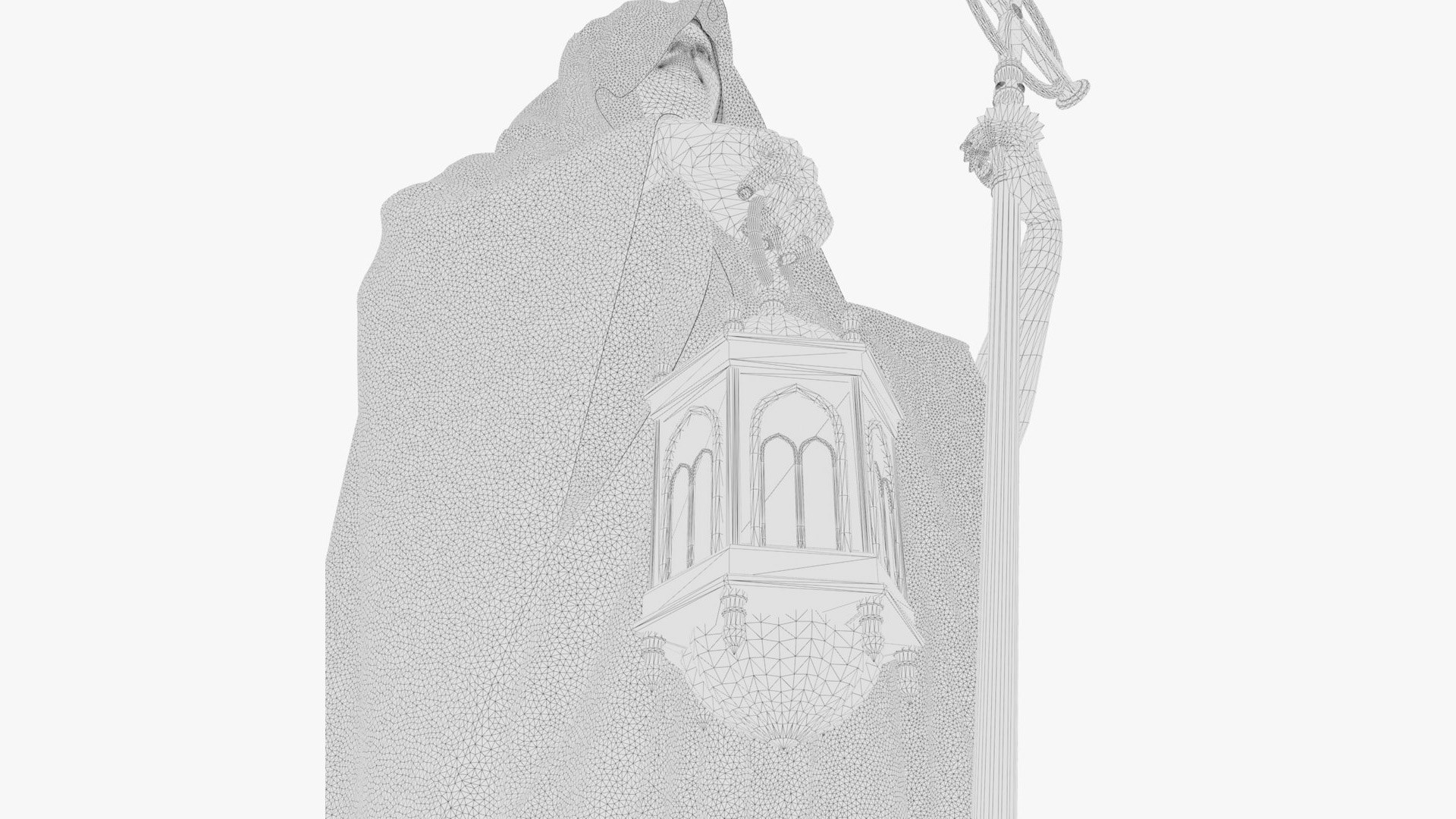 3D Holy Priest Old Mossy Statue Model - TurboSquid 2177247