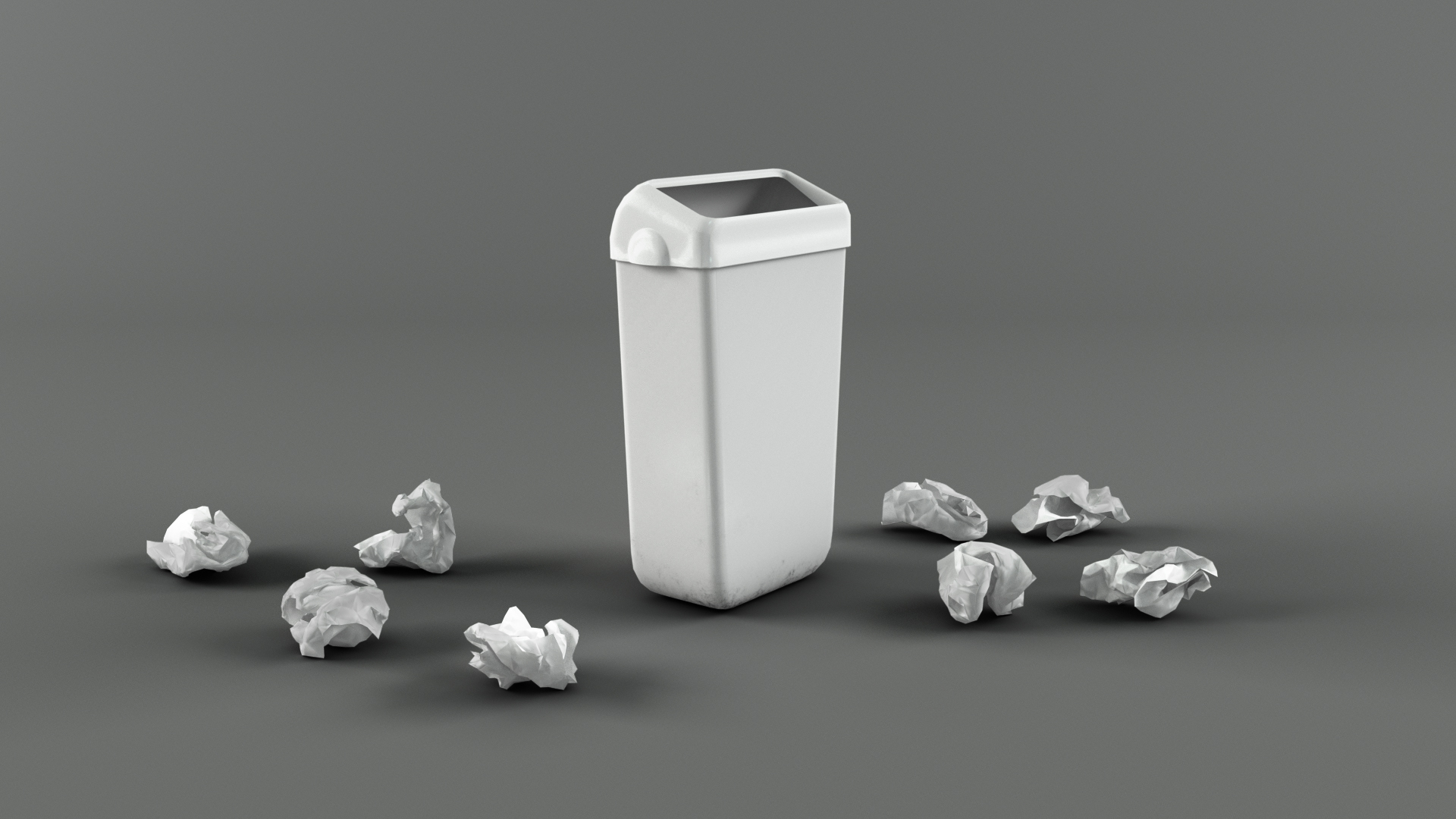 Trash Bin Crumpled Paper Model - TurboSquid 1713406