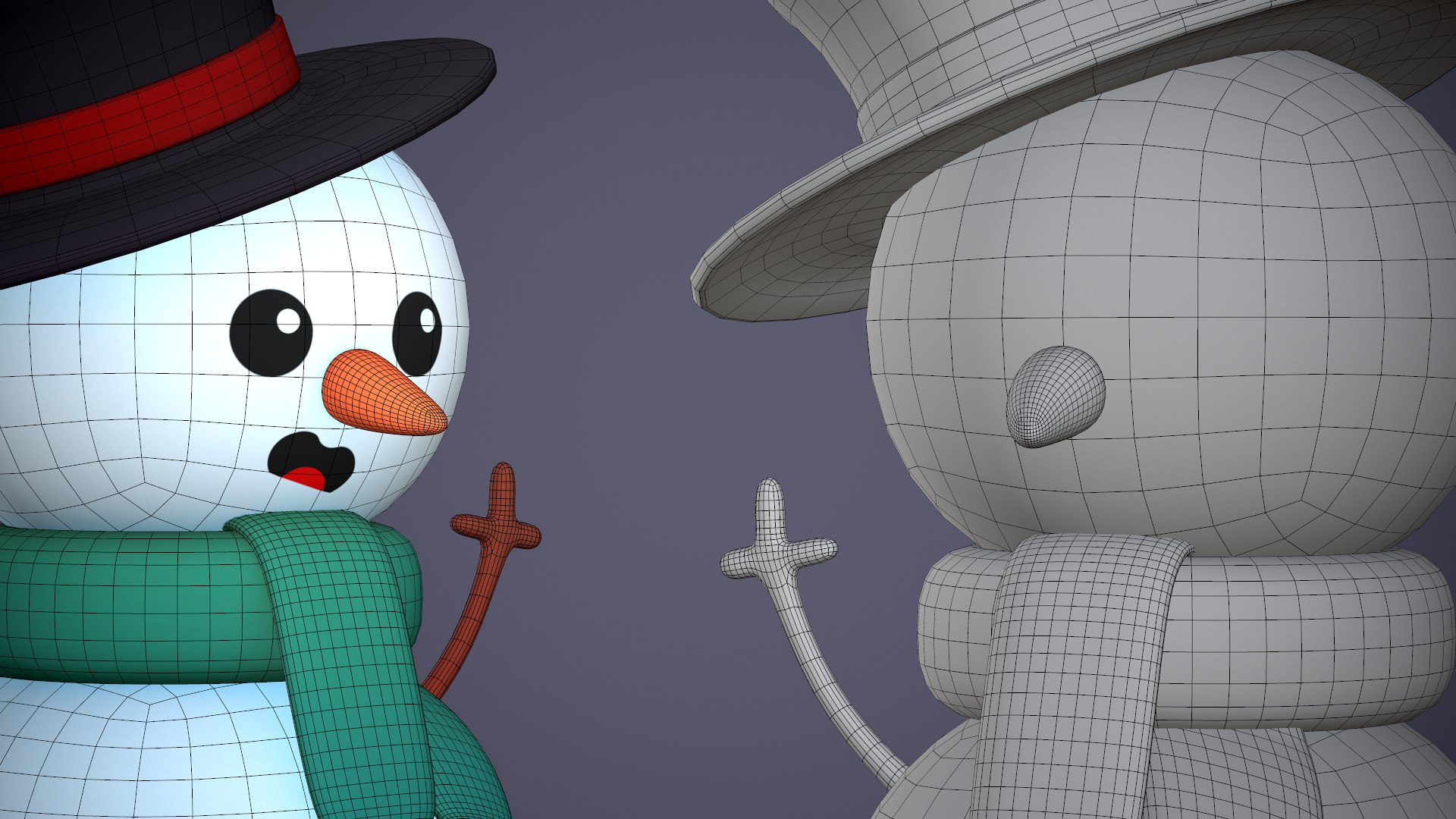 3D Model Snowman Cute Cartoon - TurboSquid 2165578