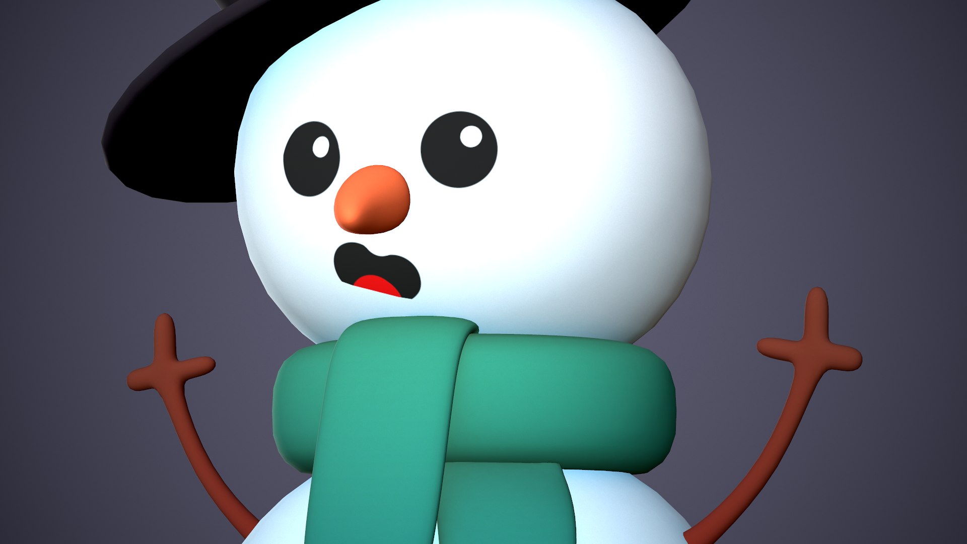 3D Model Snowman Cute Cartoon - TurboSquid 2165578