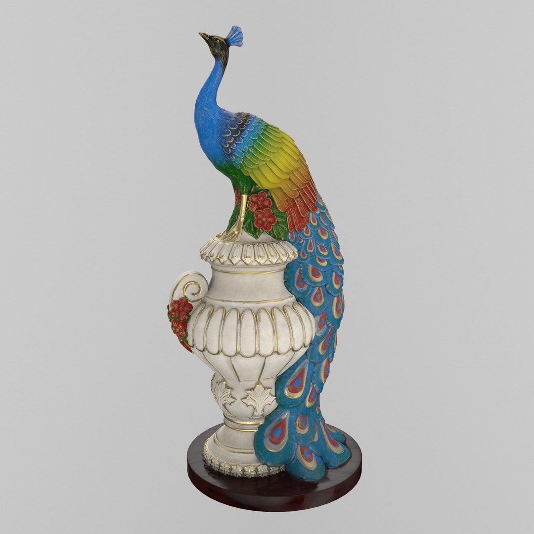3D Model Colored Peacock 3D Model - TurboSquid 1842369