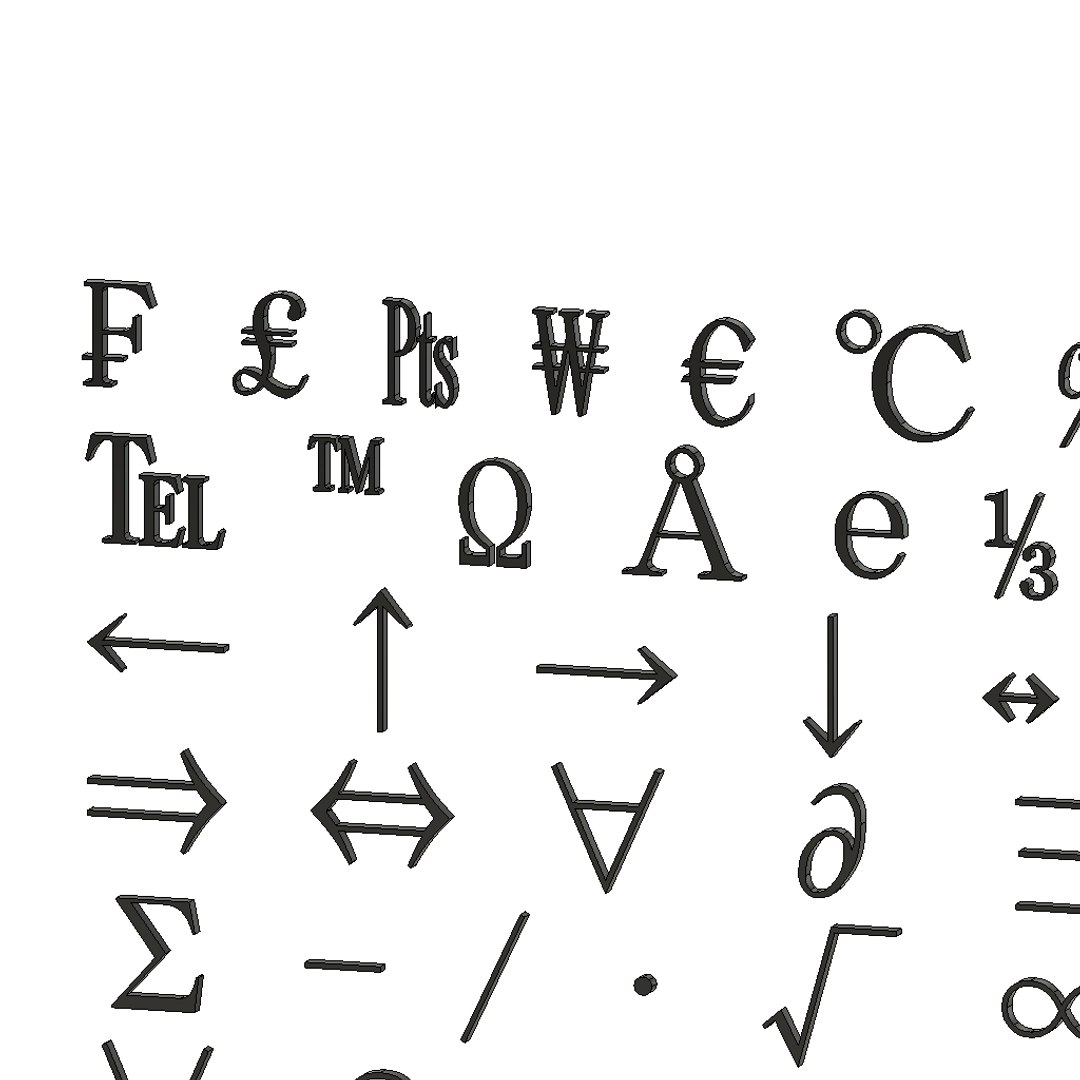 Symbols4 Ms Mincho Font 3D Model - TurboSquid 1191434