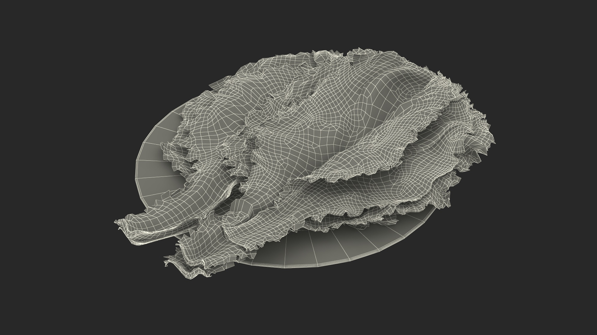 3D Model Lettuce Leaves On Plate - TurboSquid 2209157