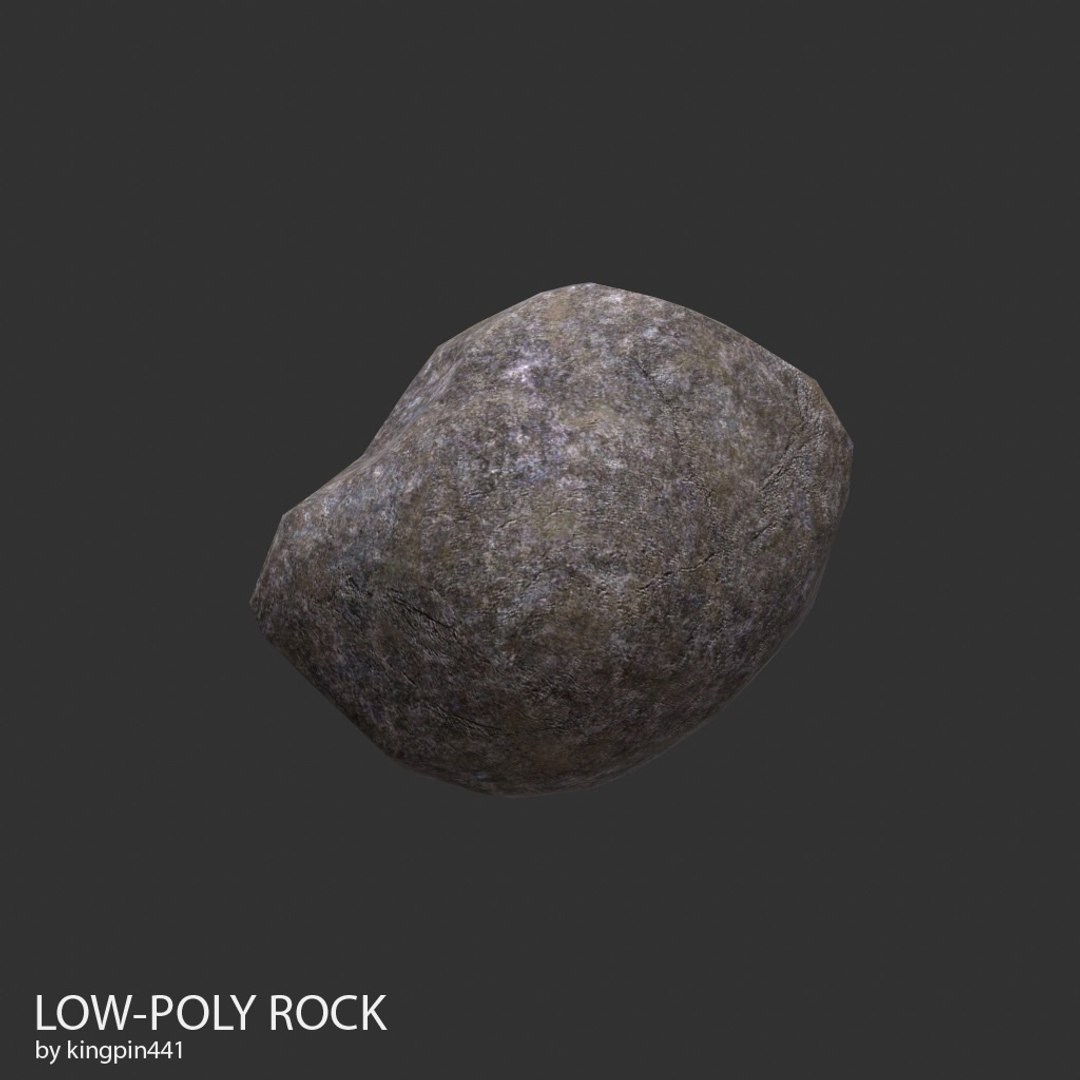 low-poly rock 3d model