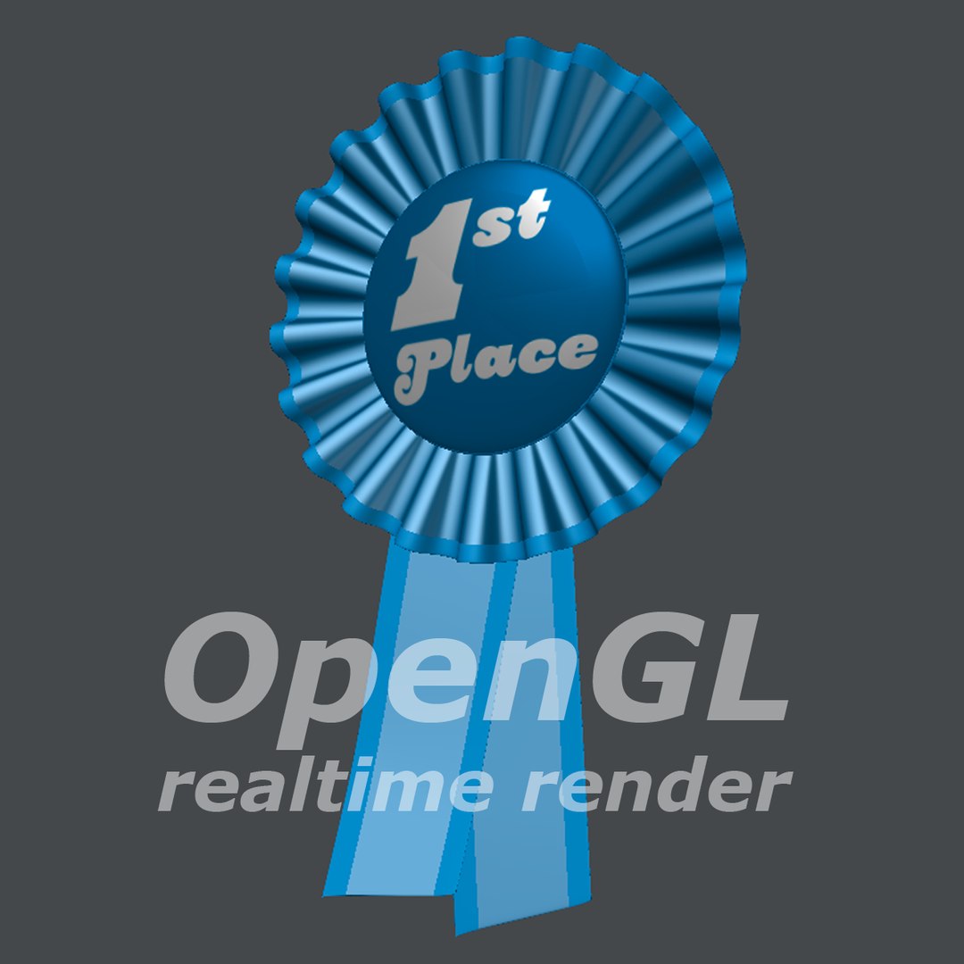 3d Model Of Blue Ribbon