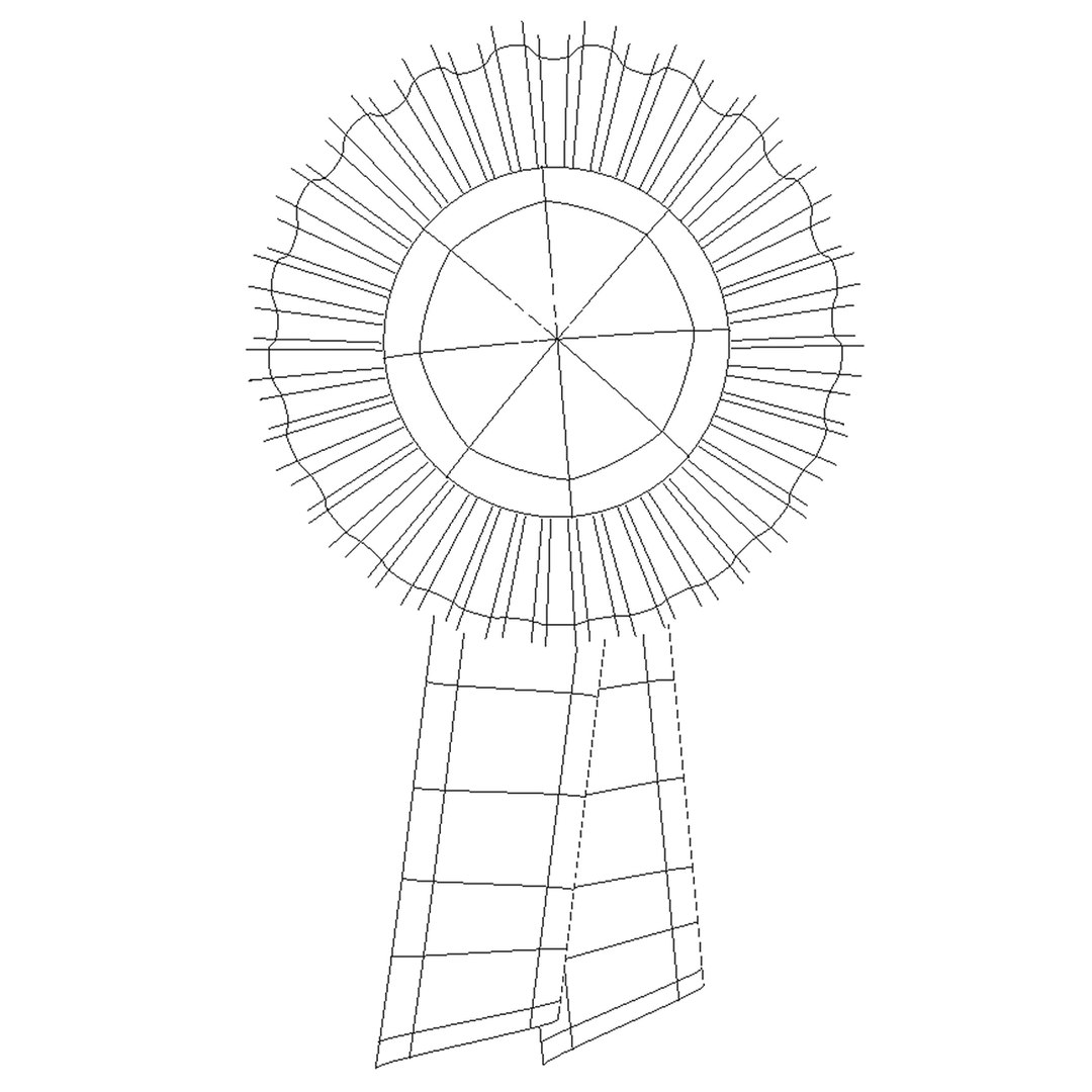 3d Model Of Blue Ribbon