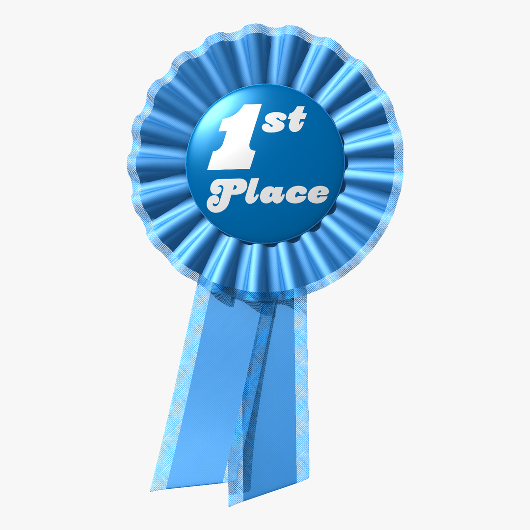 3d Model Of Blue Ribbon