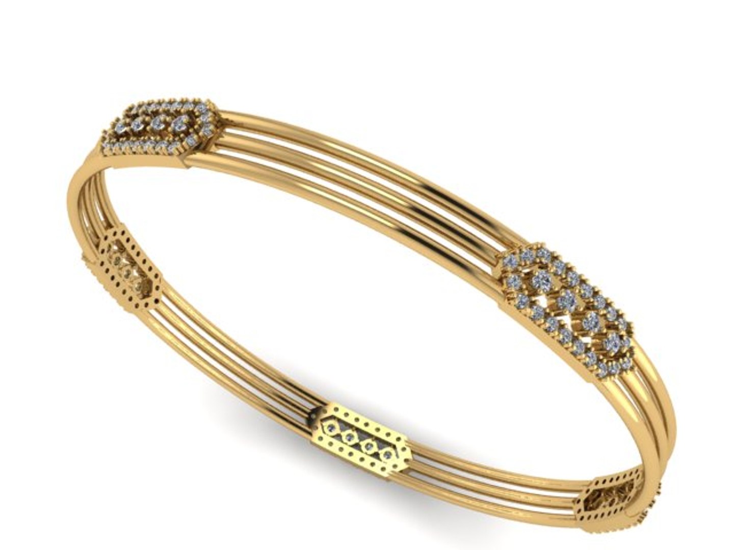 3D Model Bangles Gold Silver - TurboSquid 1623477