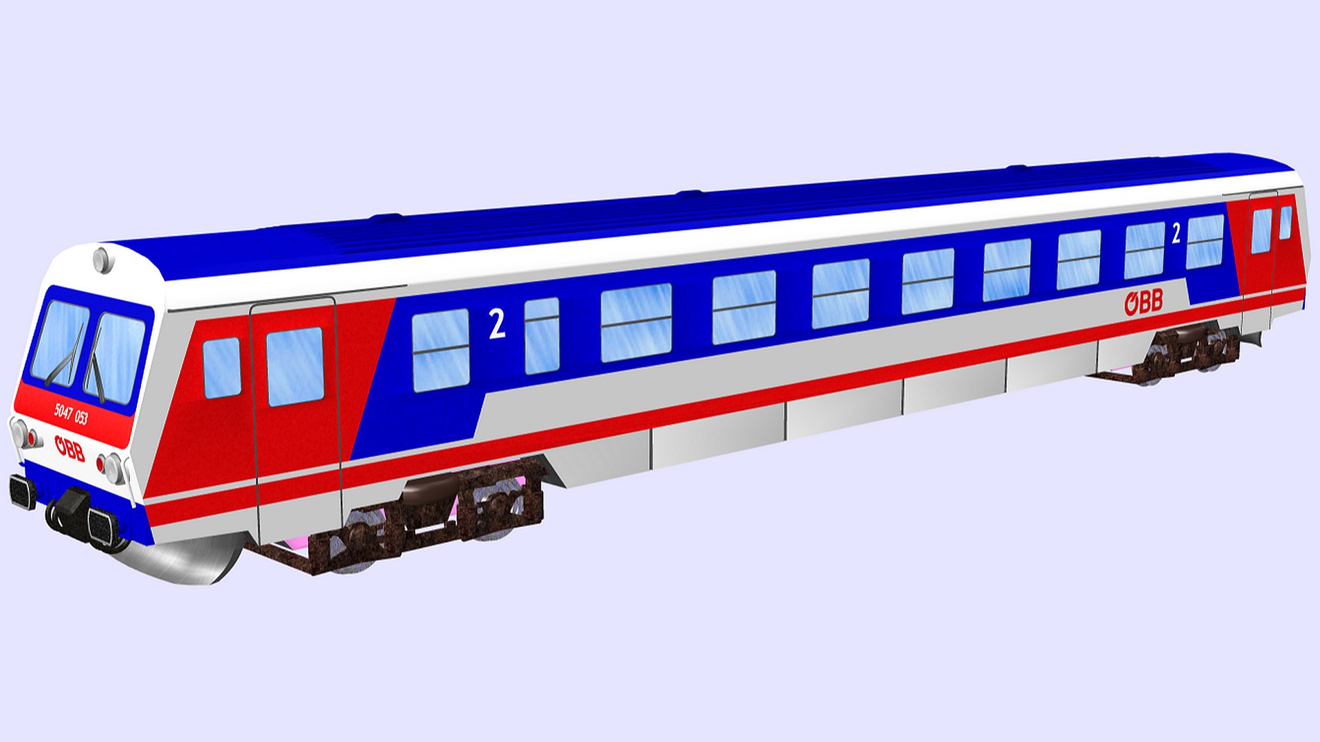 3D oebb class 5047 single-car diesel-hydraulic passenger train ...