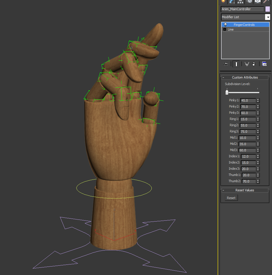 Wooden mannequin hand rig 3D model - TurboSquid 1168651