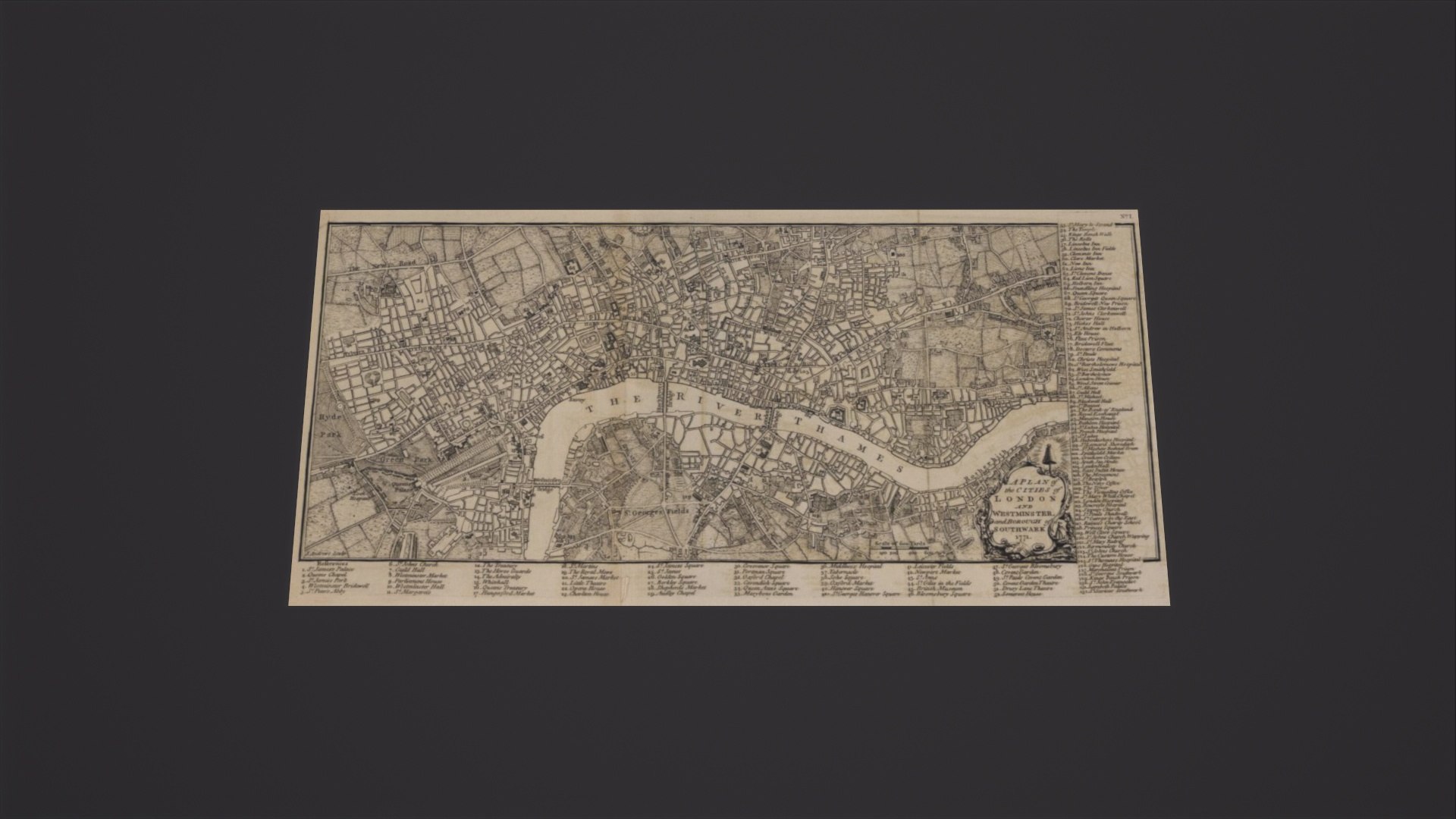 3D Model Old Map Of London 1771 - TurboSquid 2095803