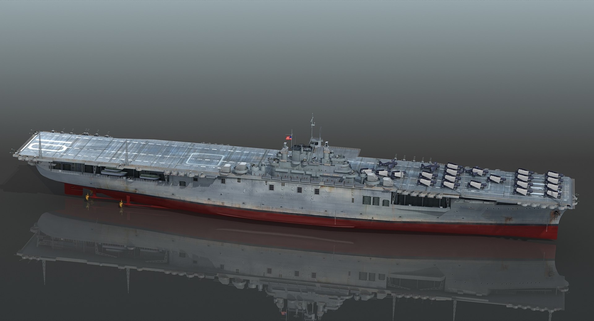 3D uss yorktown cv-10 cv - TurboSquid 1411990