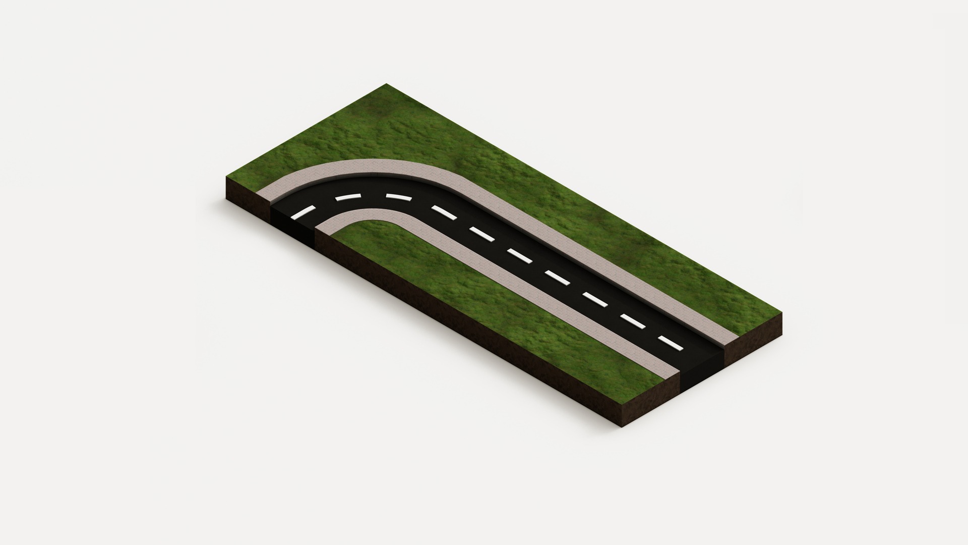 modelo 3d Orthographic low poly Road diagrams for urban design Lowpoly ...