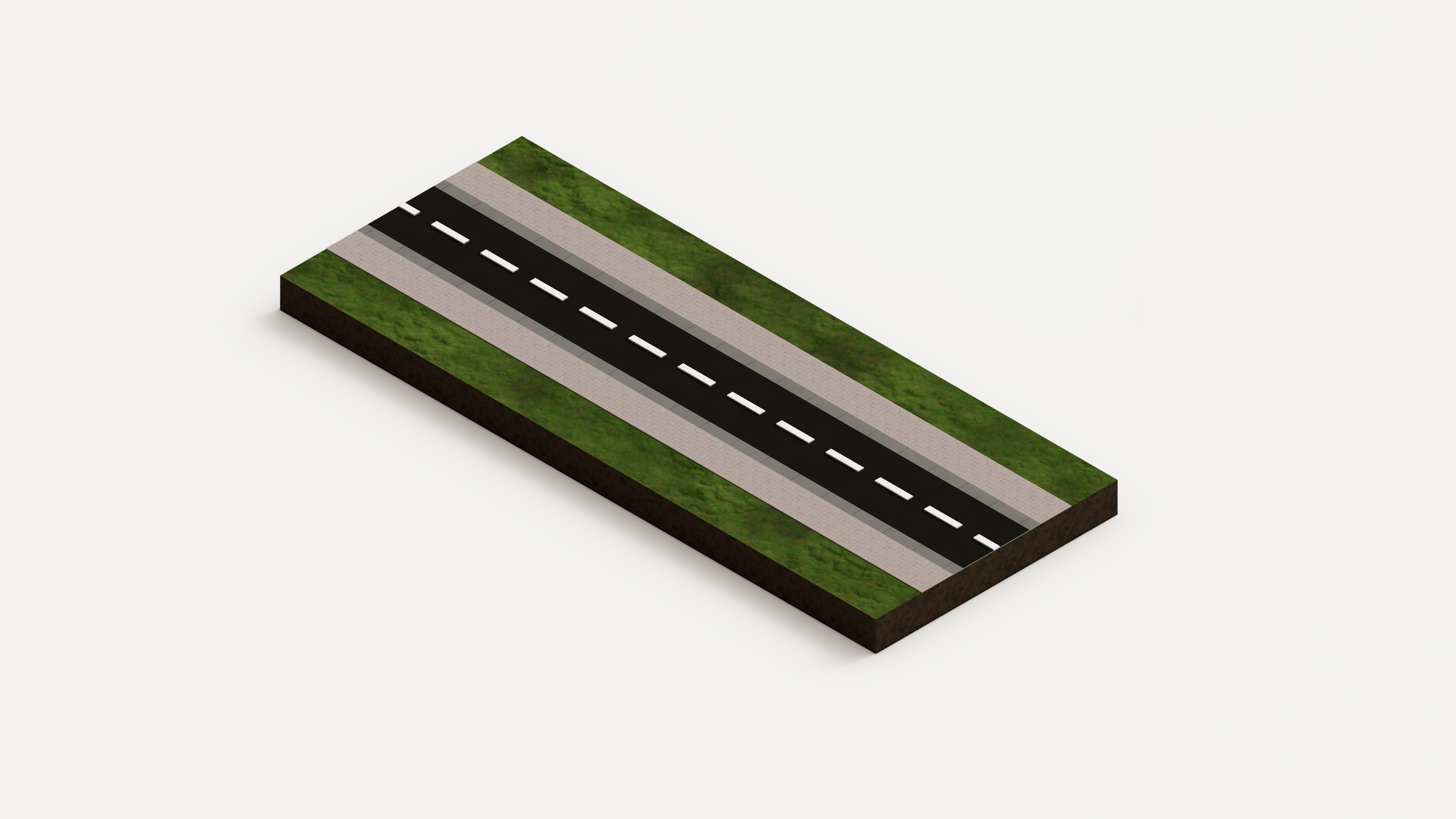 modelo 3d Orthographic low poly Road diagrams for urban design Lowpoly ...