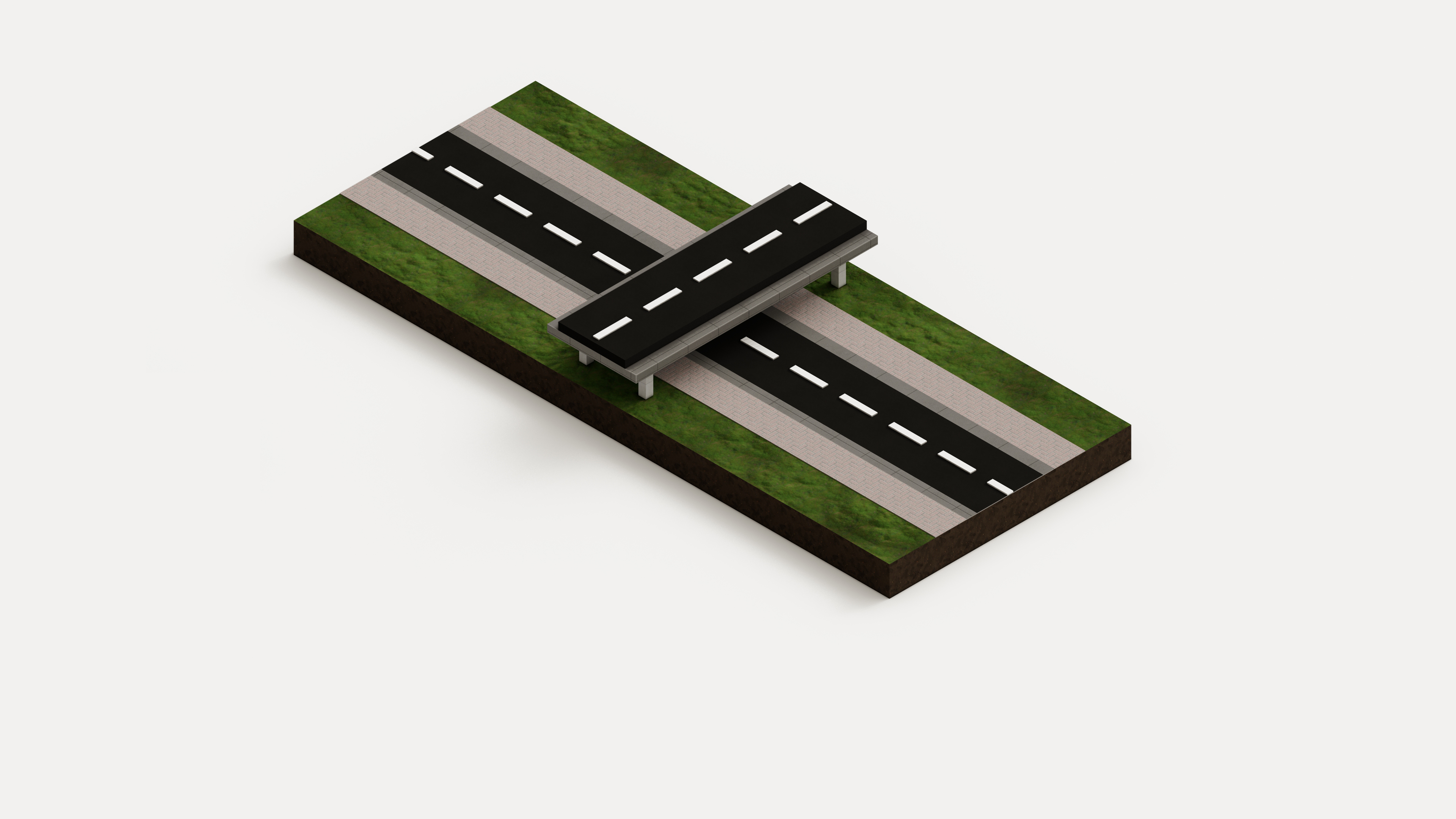 modelo 3d Orthographic low poly Road diagrams for urban design Lowpoly ...