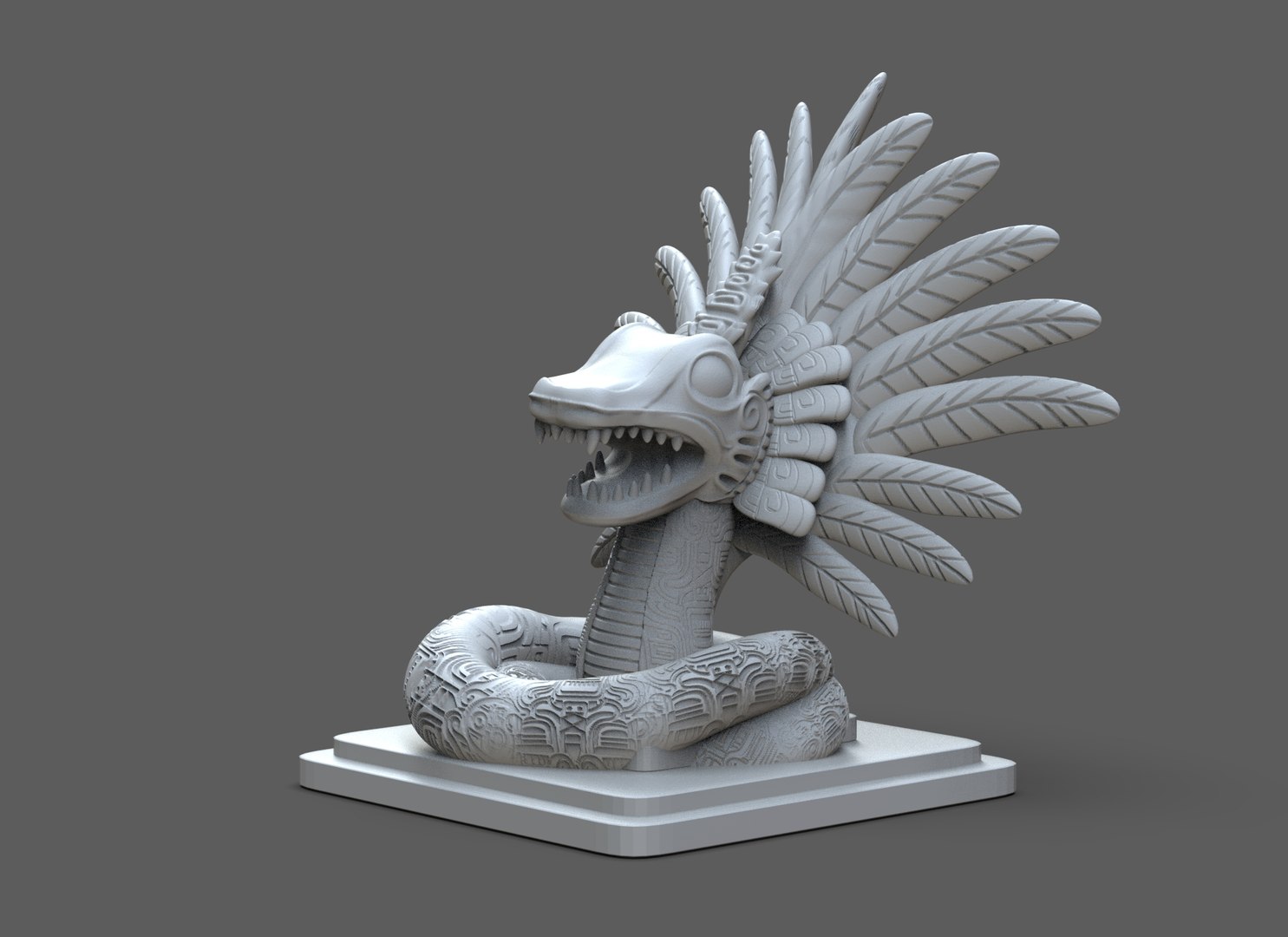 3D Quetzalcoatl Sculpture - TurboSquid 2219956