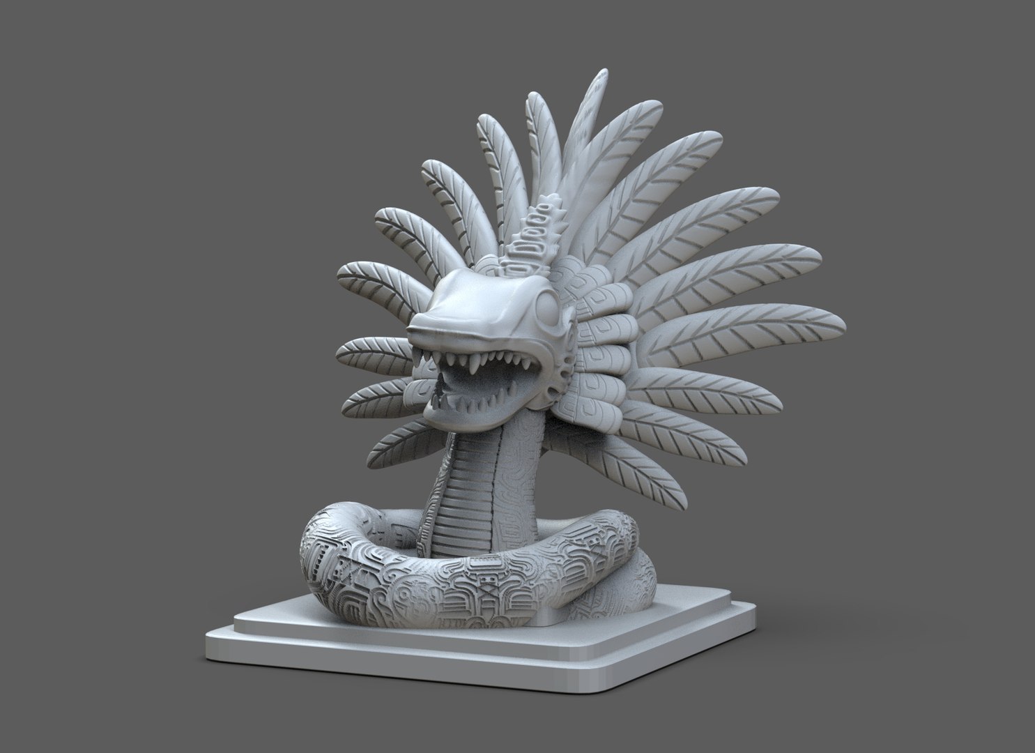 3D Quetzalcoatl Sculpture - TurboSquid 2219956