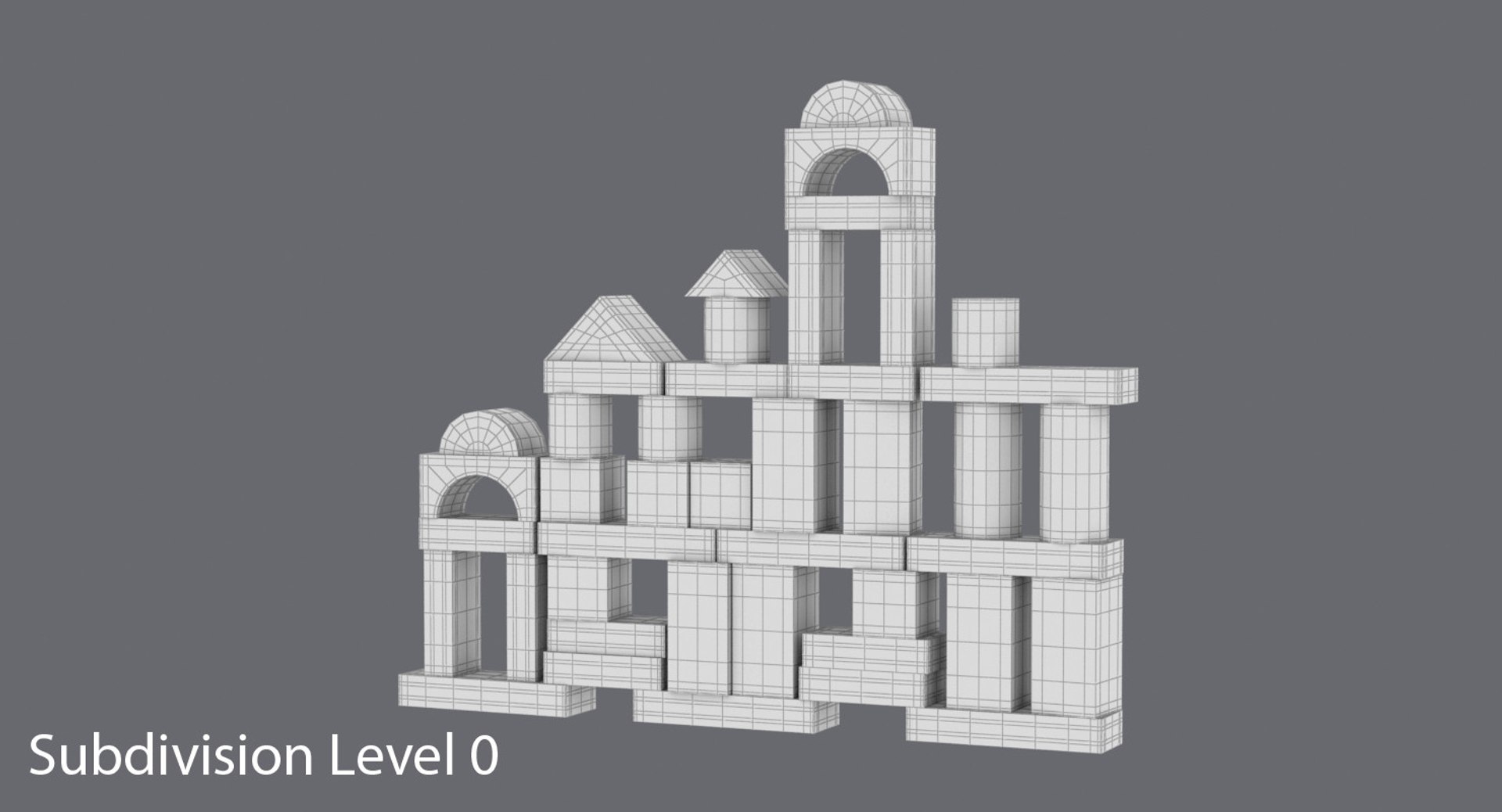 Building Blocks Tall Wall 3d Max