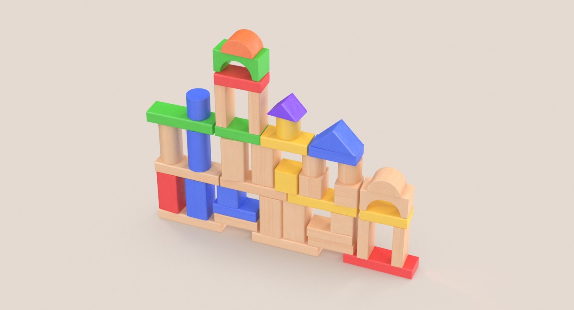 Building Blocks Tall Wall 3d Max