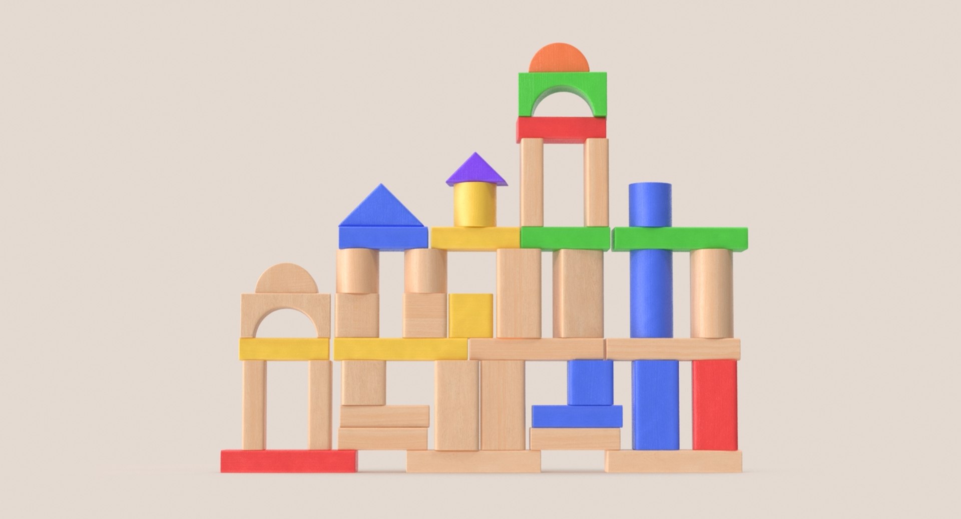 Building Blocks Tall Wall 3d Max